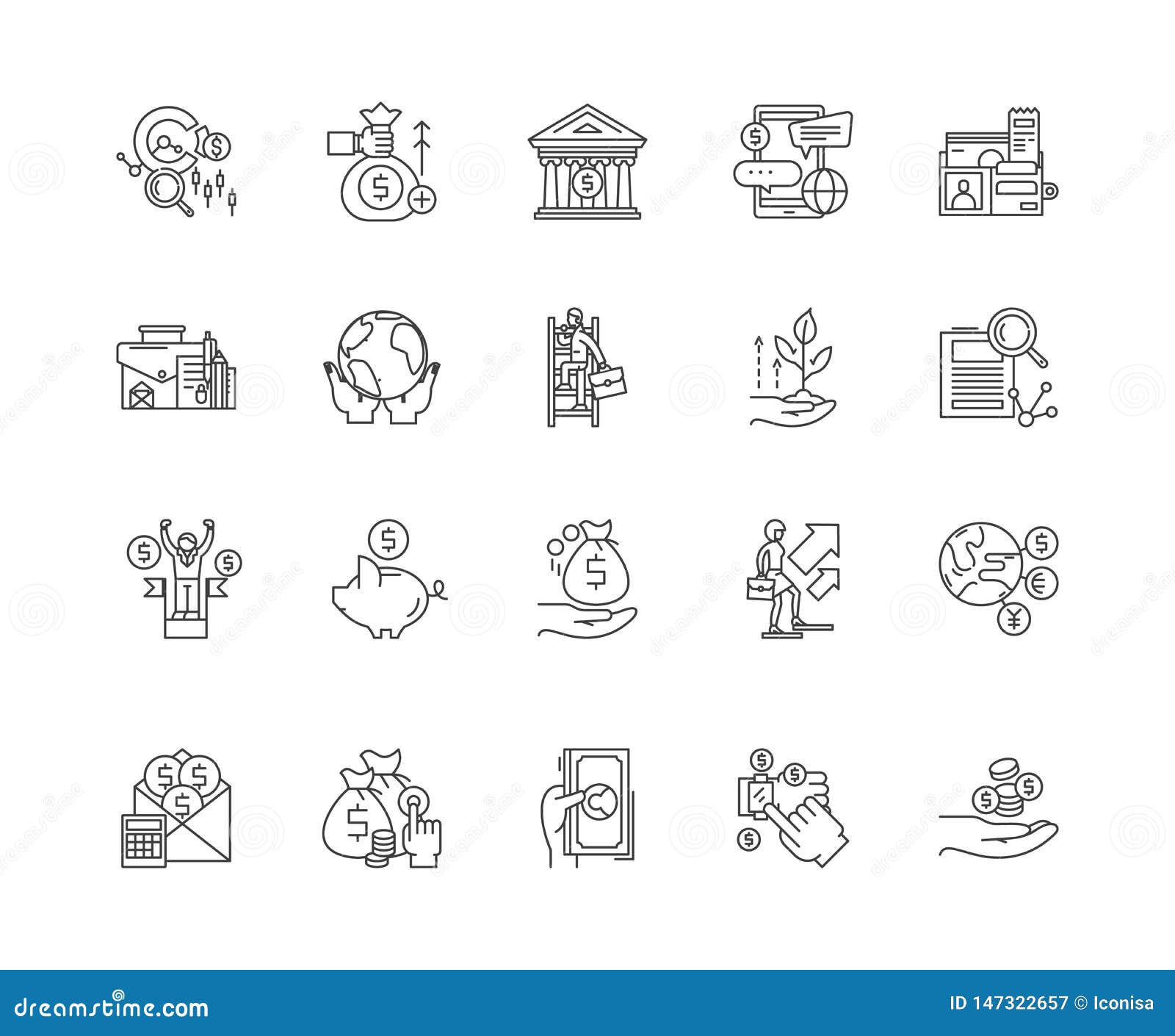 Commodity Brocer Line Icons, Signs, Vector Set, Outline Illustration ...