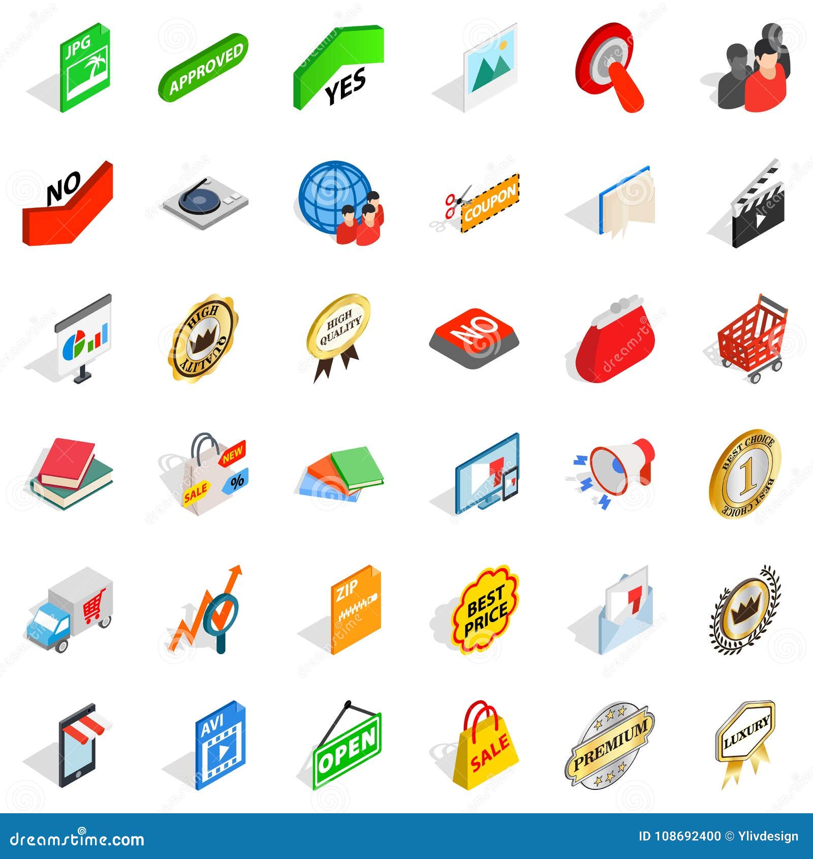 Commodity Icons Set, Isometric Style Stock Vector - Illustration of ...