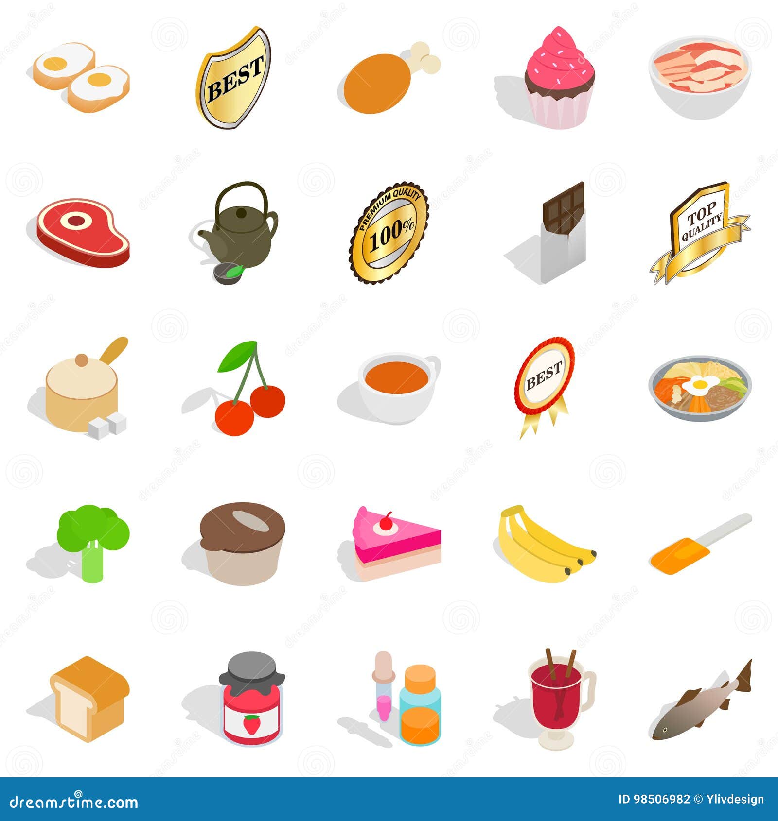 Commodity Icons Set, Isometric Style Stock Vector - Illustration of ...