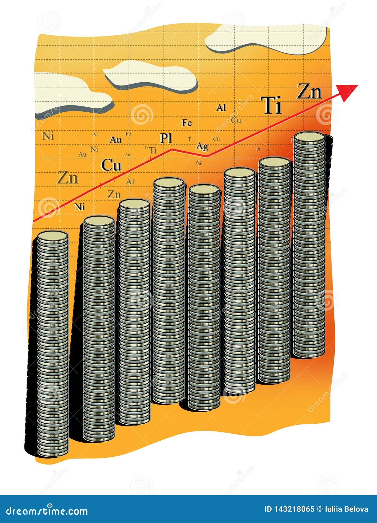 Stacks Of Coins Penny Cents. Continuous One Line Drawing Cartoon Vector ...