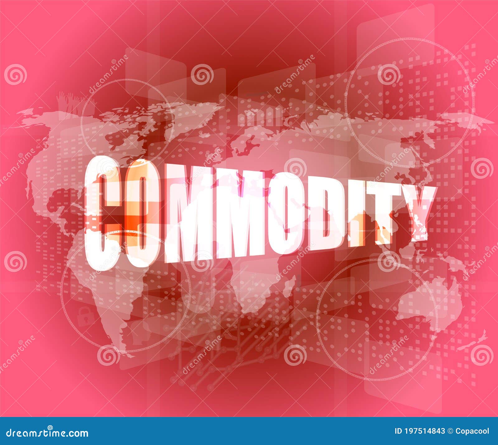 Commodity Word on Business Digital Touch Screen Stock Illustration ...
