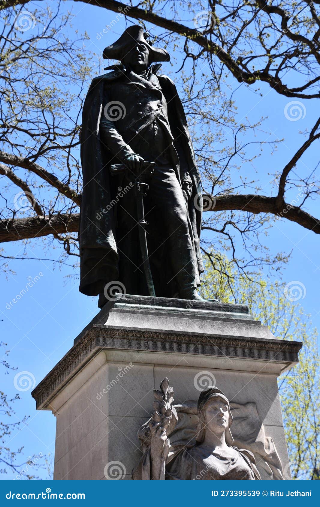 Commodore John Barry Statue at Franklin Park in Washington DC Stock ...
