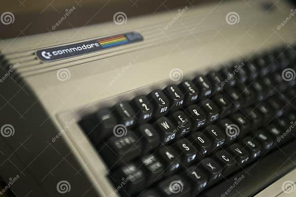 Commodore 64 keyboard editorial photography. Image of exhibition - 92150017