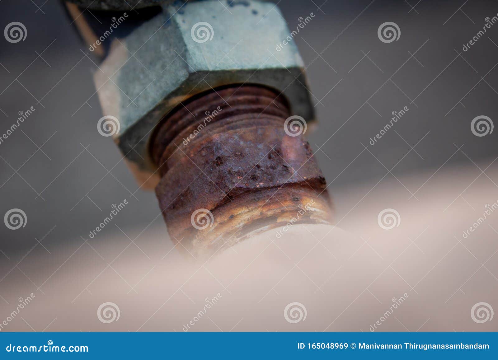 View of One of the Rusted Connector in the Plumbing of Pipes. Accessory ...