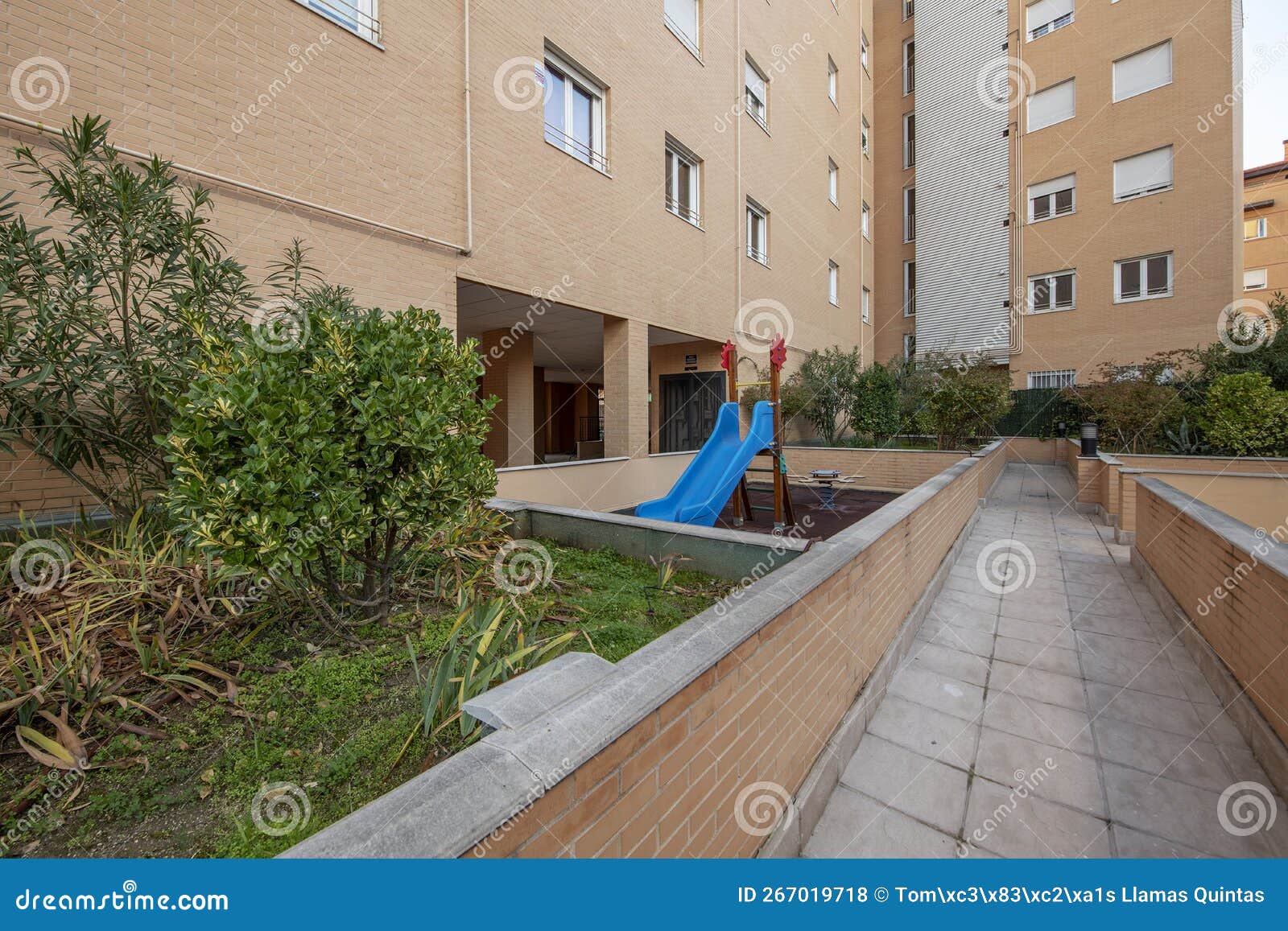 Common Areas of a Building with Ramps for the Disabled and Playgrounds ...