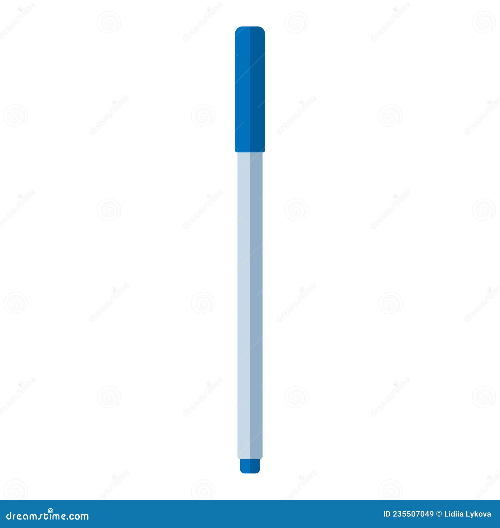 Common Blue Pen Isolated on White Background. Writing School and Office ...