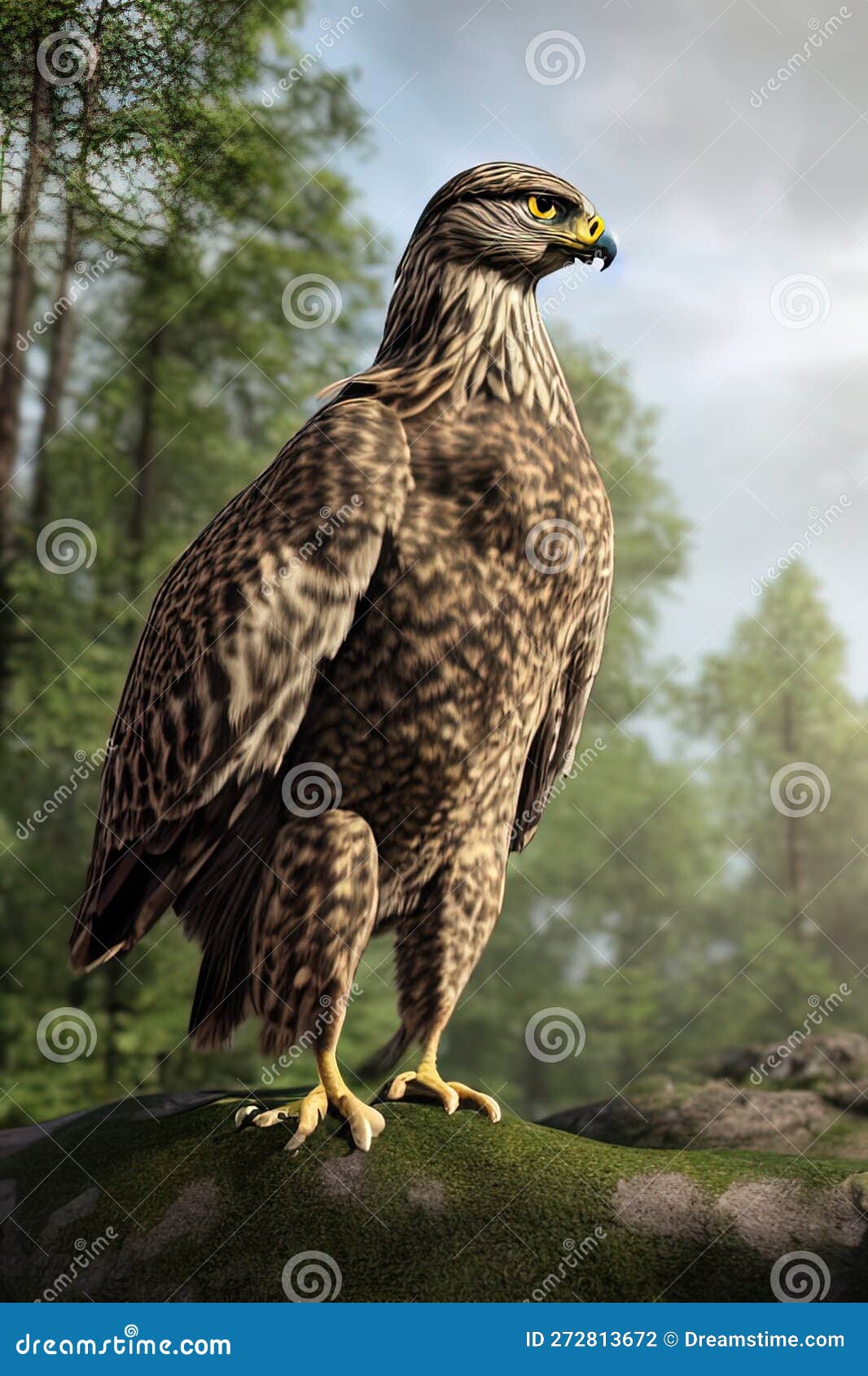 Common Buzzard Animal. AI Generated. Stock Illustration - Illustration ...