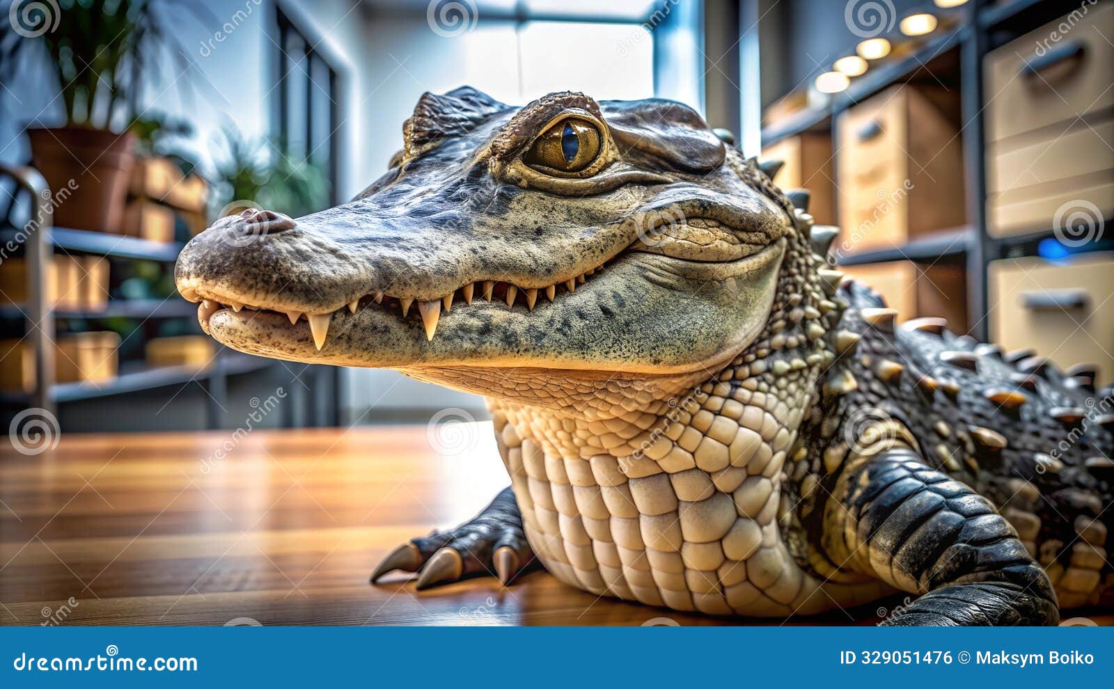 Common Caiman Alligator Angry Office Stock Illustration - Illustration ...