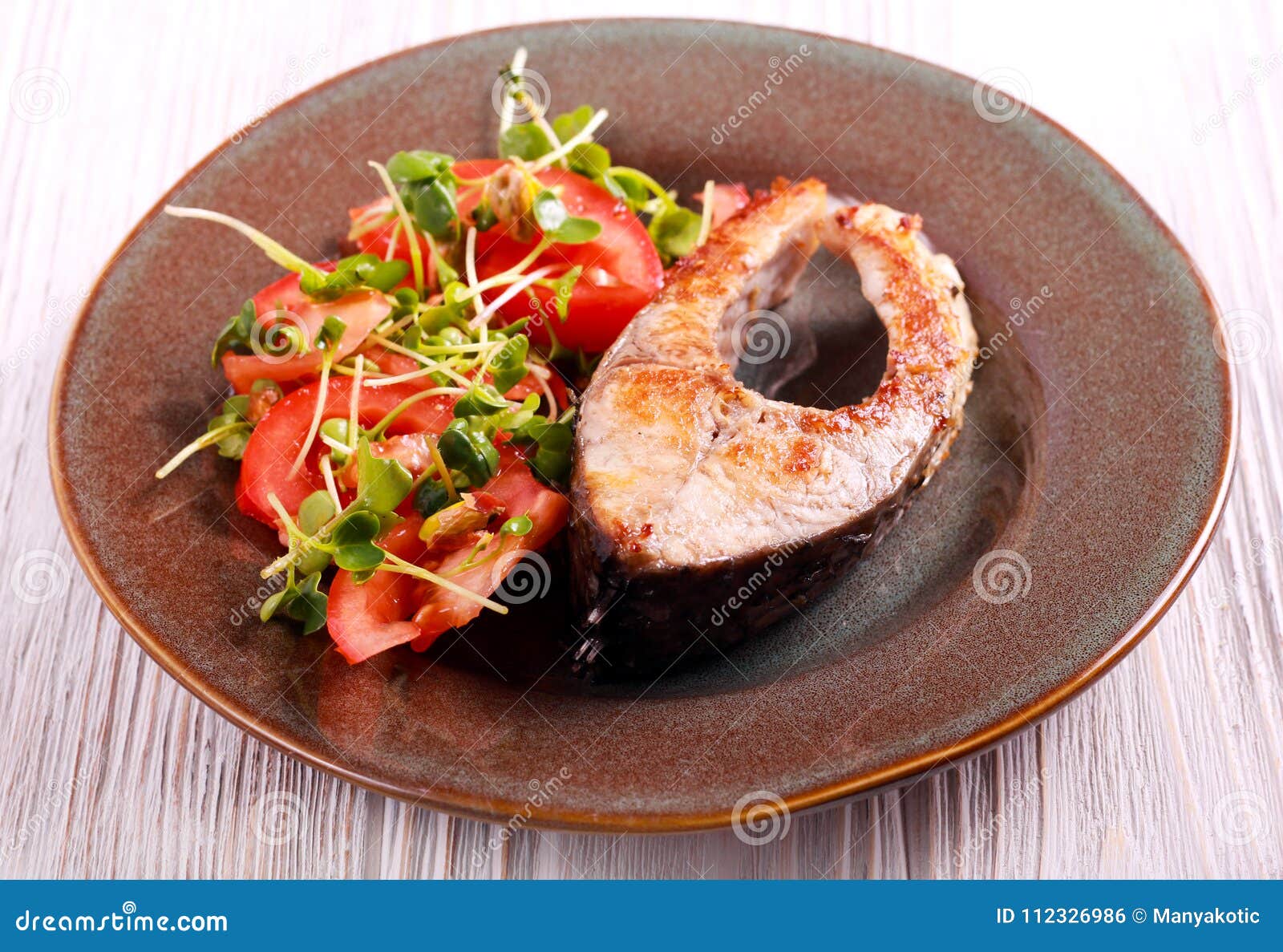 Common carp steak, fried stock photo. Image of healthy - 112326986