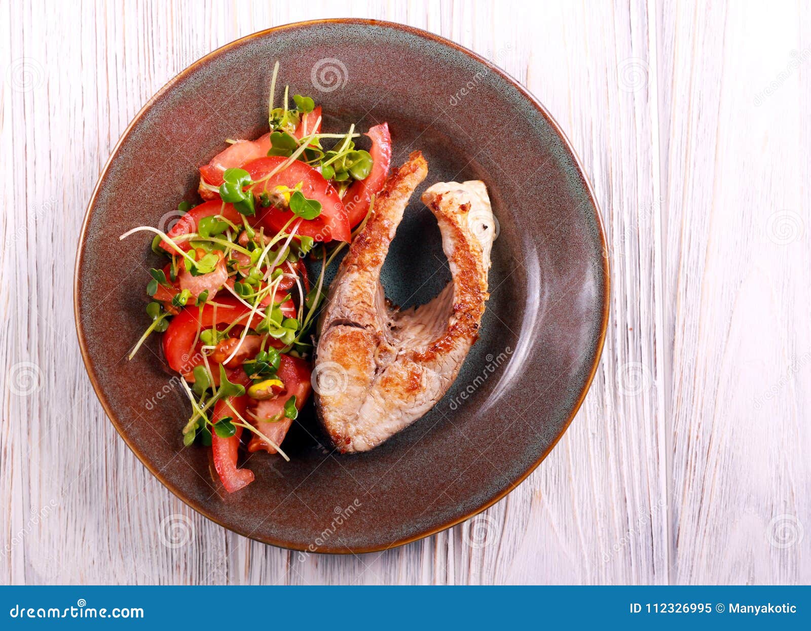 Common carp steak, fried stock image. Image of dinner - 112326995