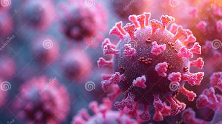 Common Cold Virus Under Microscope AI Generated Stock Illustration ...