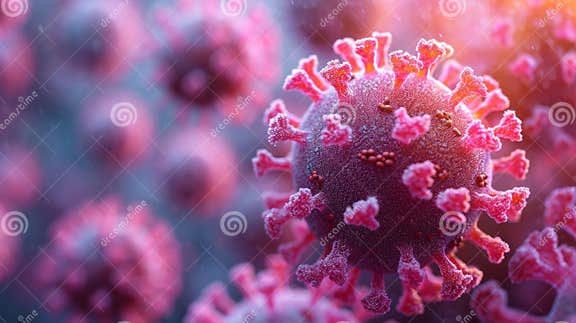 Common Cold Virus Under Microscope AI Generated Stock Illustration ...