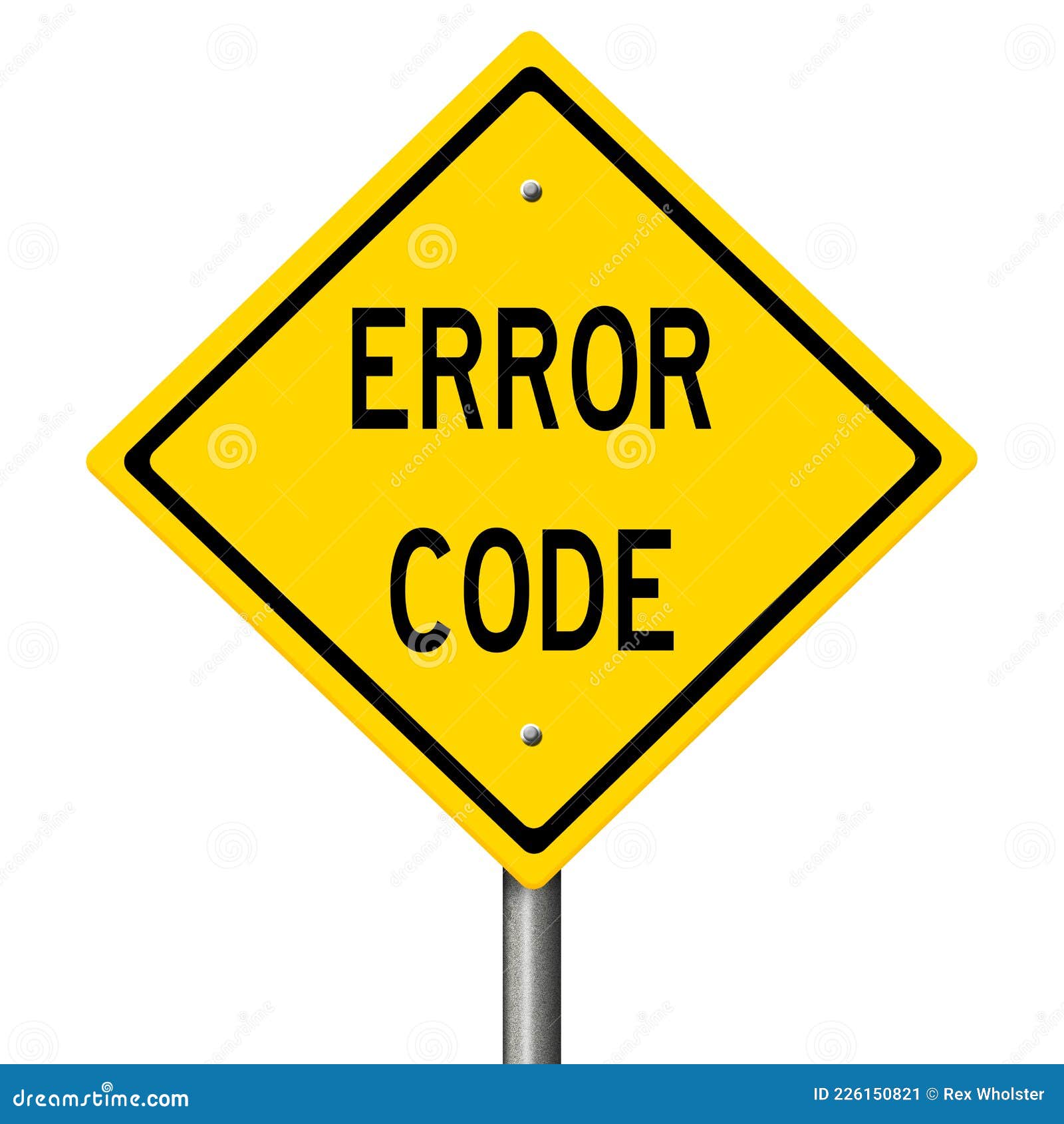 Rendering of a Yellow Highway Sign with Error Message Stock ...