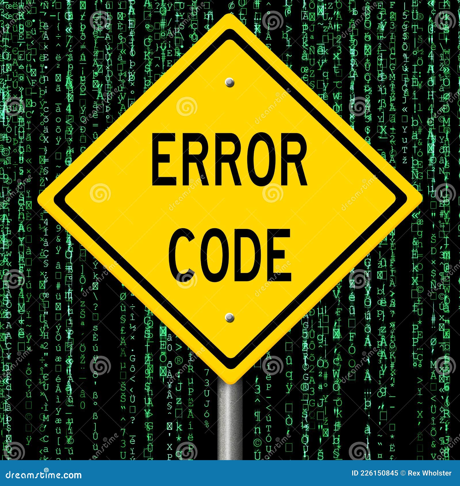 Rendering of a Yellow Highway Sign with Error Message Stock ...