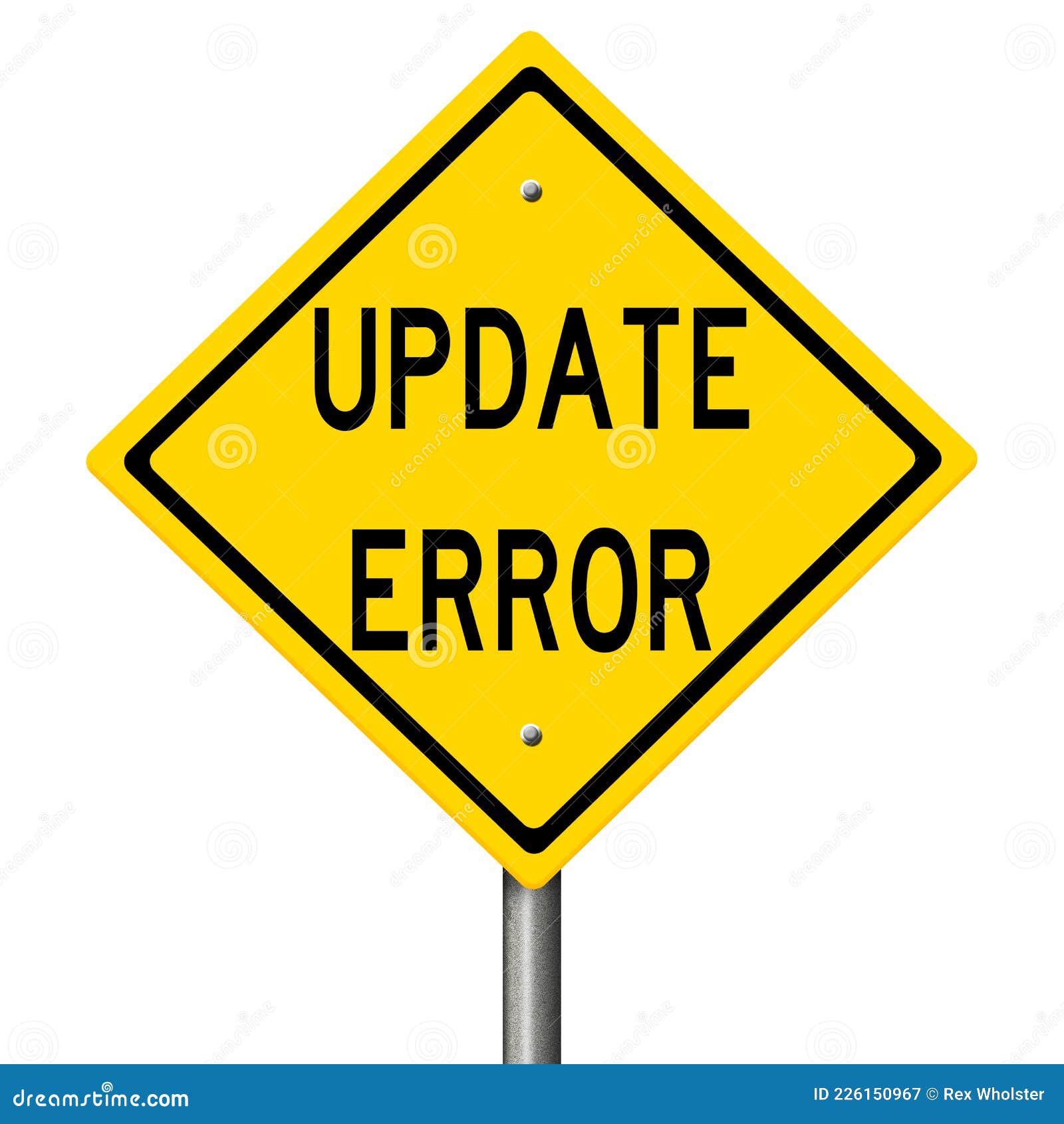 Rendering of a Yellow Highway Sign with Error Message Stock ...