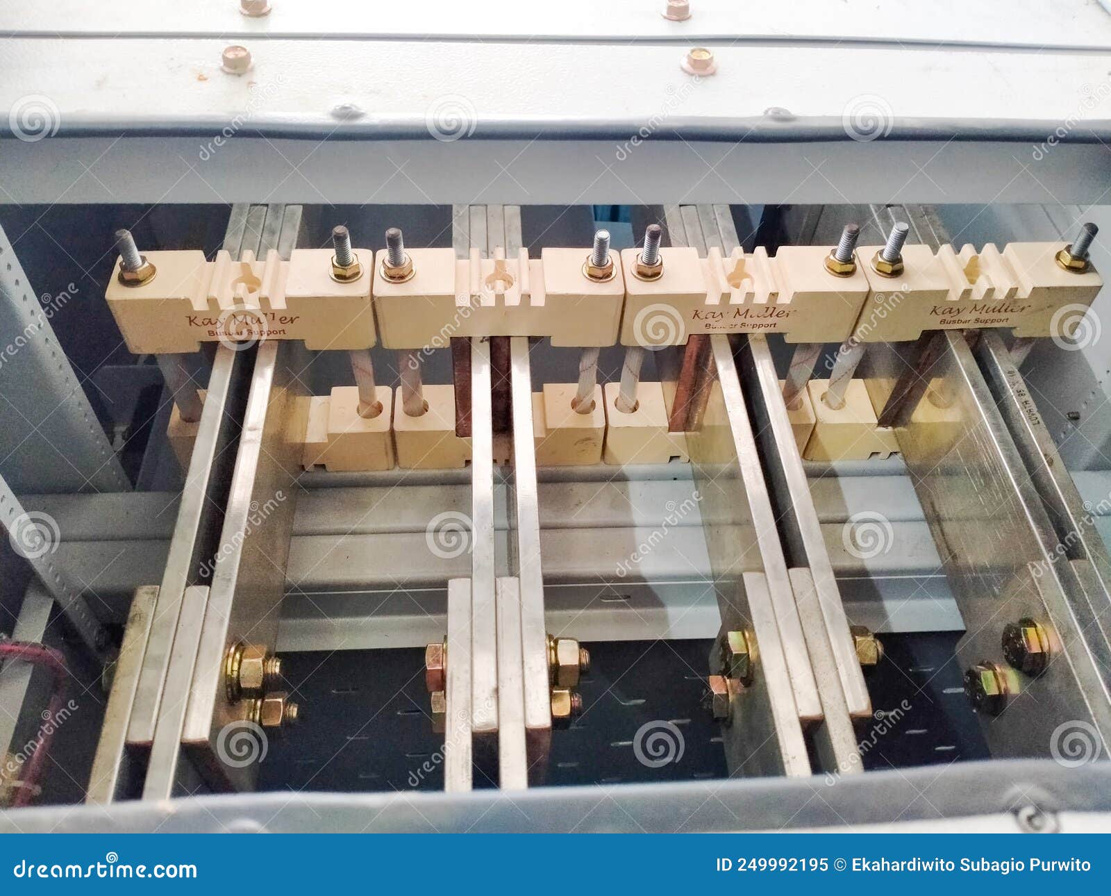 Common Copper Bars Connection in Low Voltage Switchboard. Editorial ...