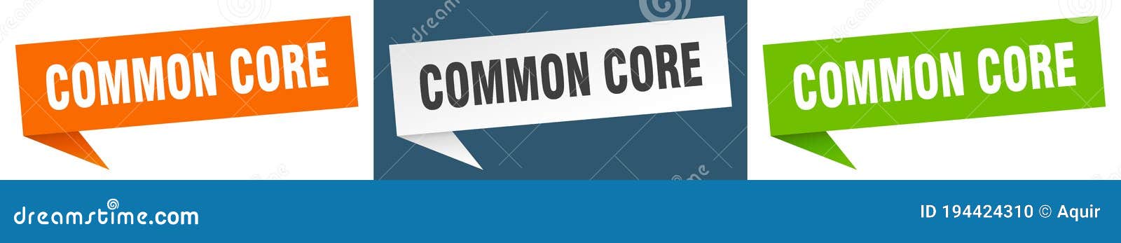 Common Core Banner. Common Core Speech Bubble Label Set Stock Vector ...