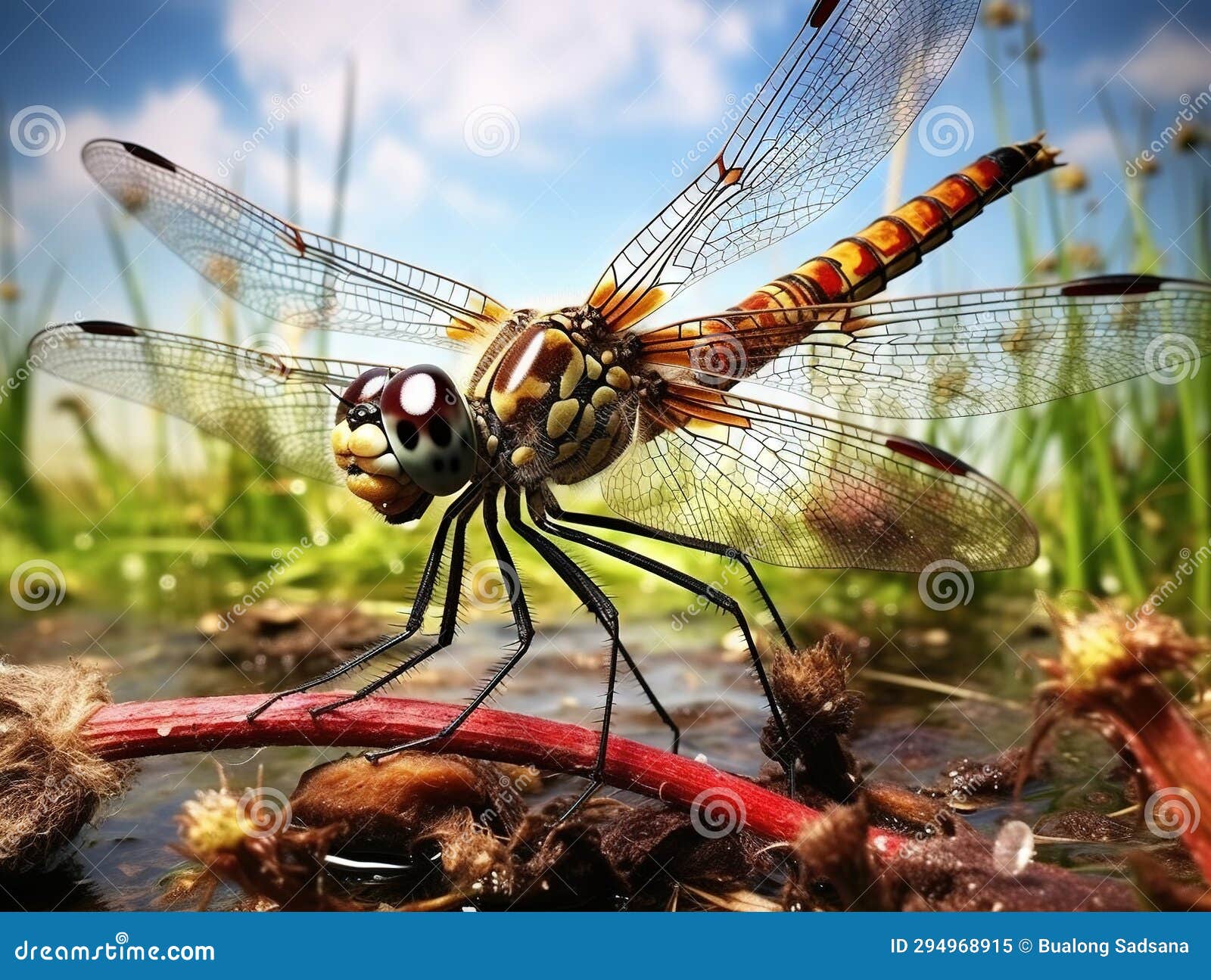 Common Darter Dragonfly Made With Generative AI Illustration ...