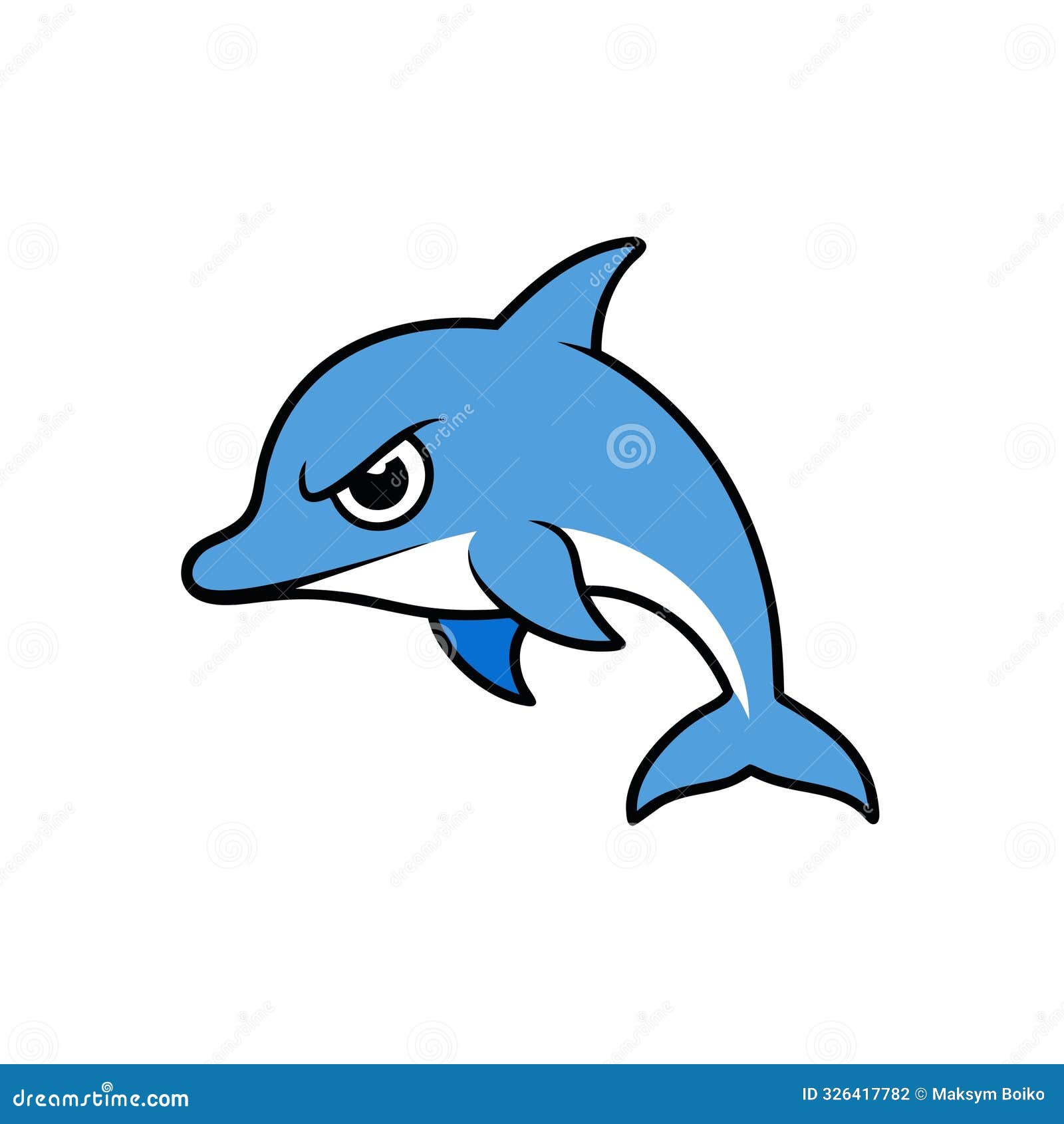 Common Dolphin Angry Icon Vector Stock Vector - Illustration of fishing ...