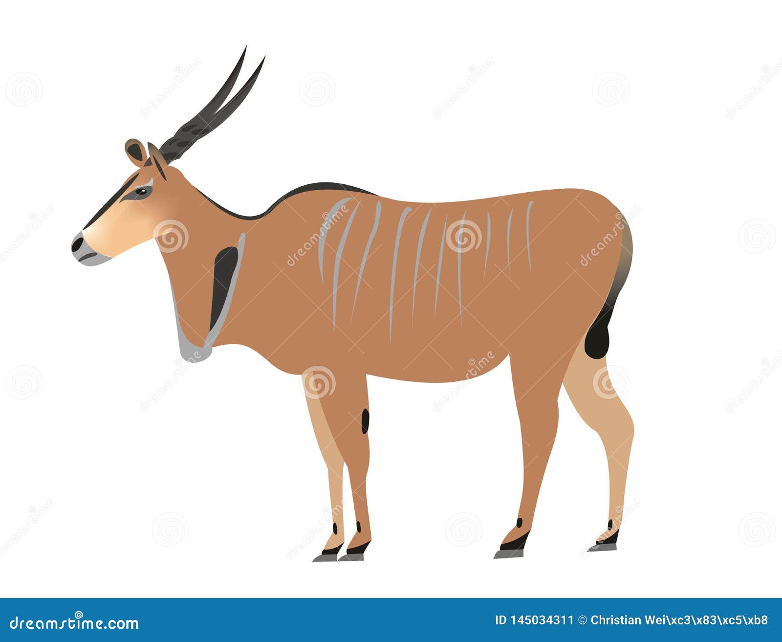 Common Eland Antelope Silhouettes Cartoon Vector | CartoonDealer.com ...