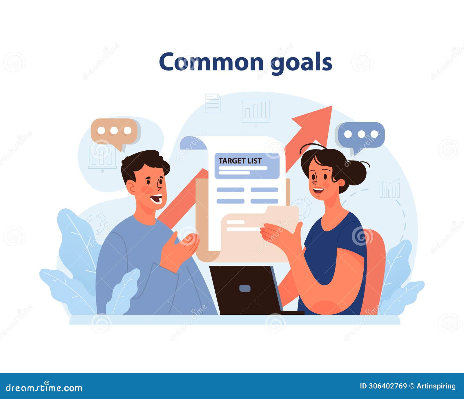 Common Goals Concept. Flat Vector Illustration. Stock Vector ...