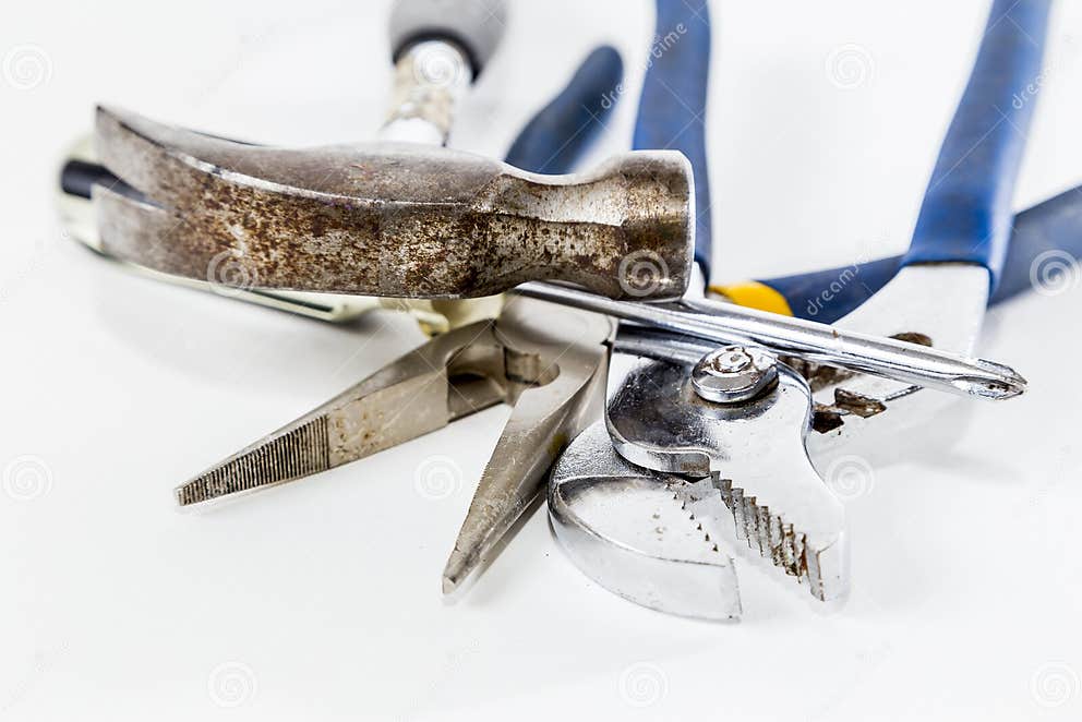 Common Household Tools on Bright Background Stock Image - Image of view ...