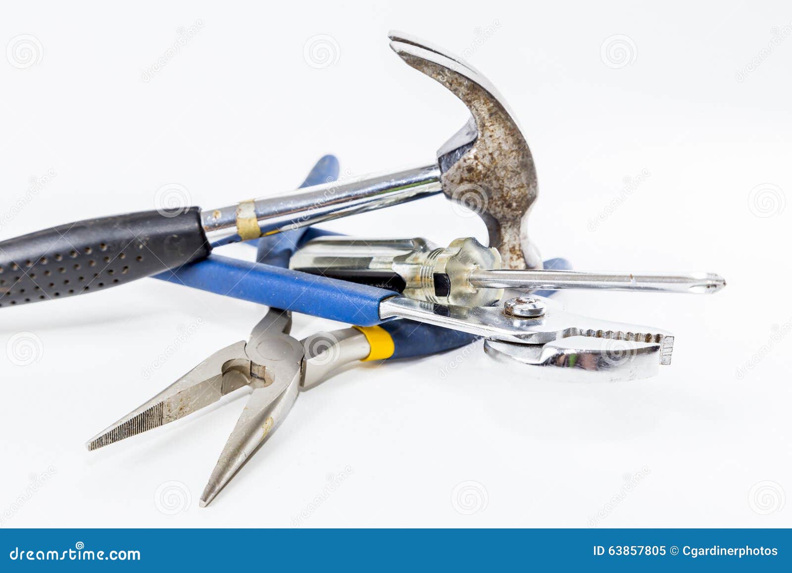 Common Household Tools on Bright Background Stock Image - Image of ...