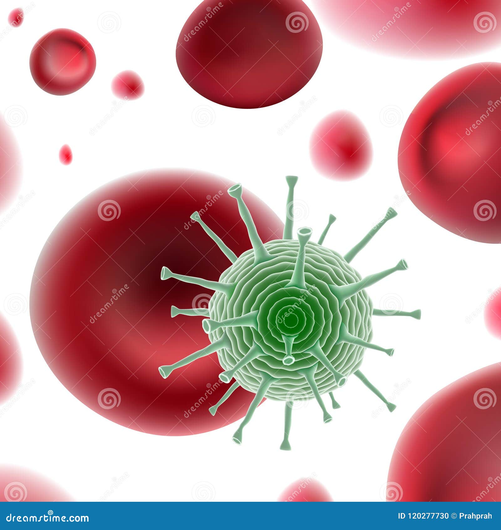 Common Human Virus or Bacteria Under a Microscope Close Up Stock Vector ...