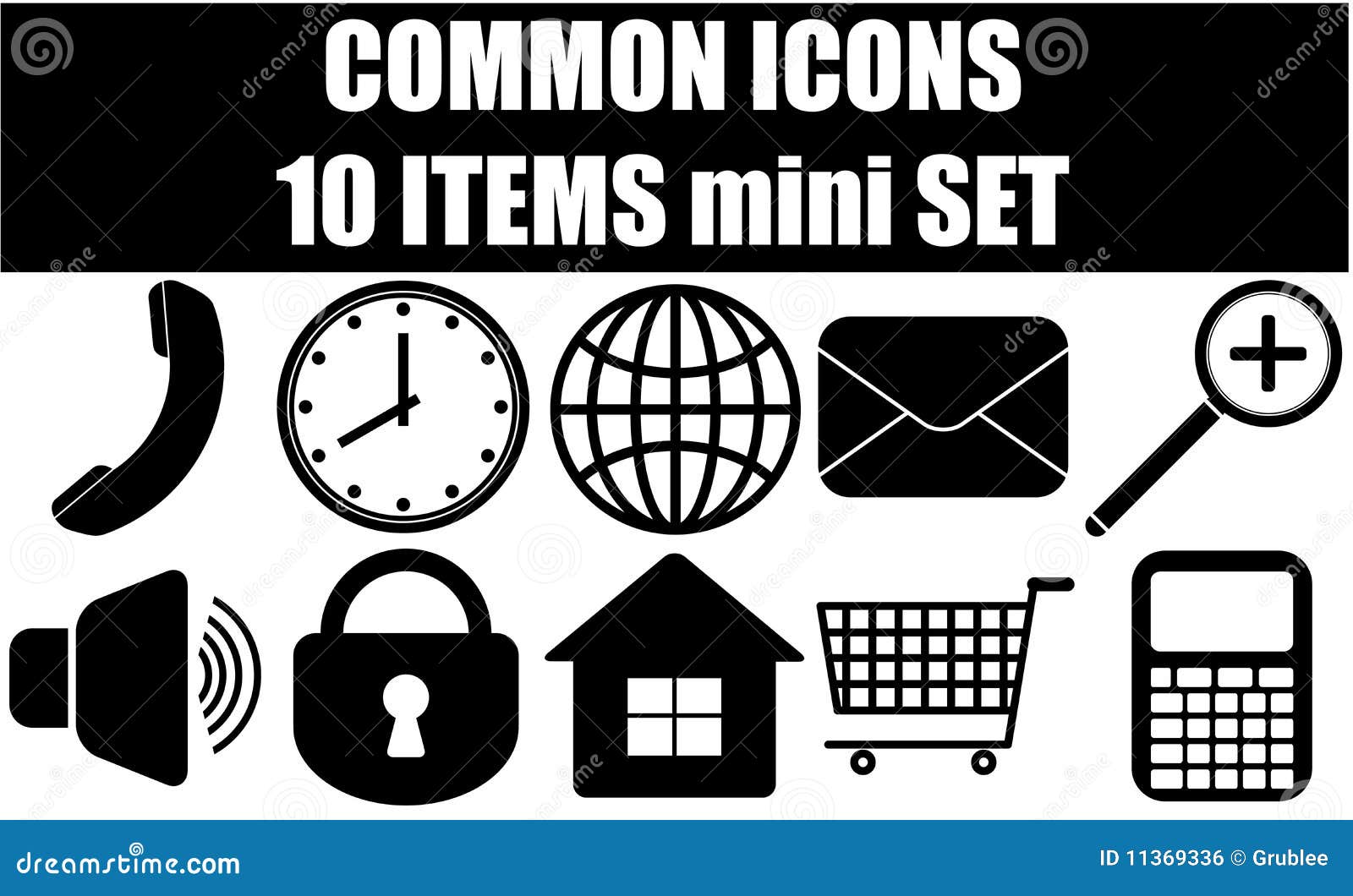 Common icons stock illustration. Illustration of platen - 11369336