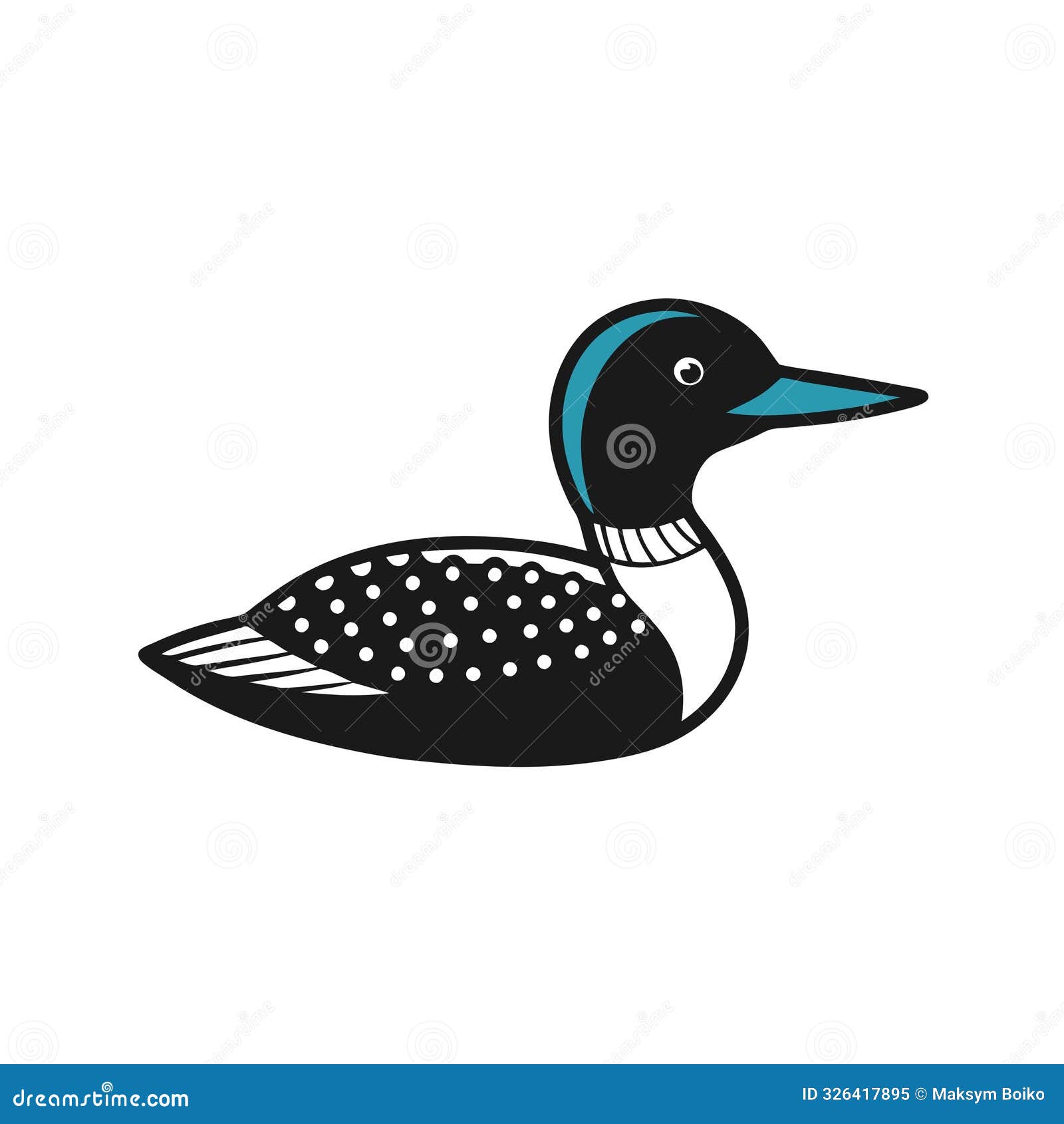 Common Loon Bird Play Icon Vector Stock Vector - Illustration of design ...