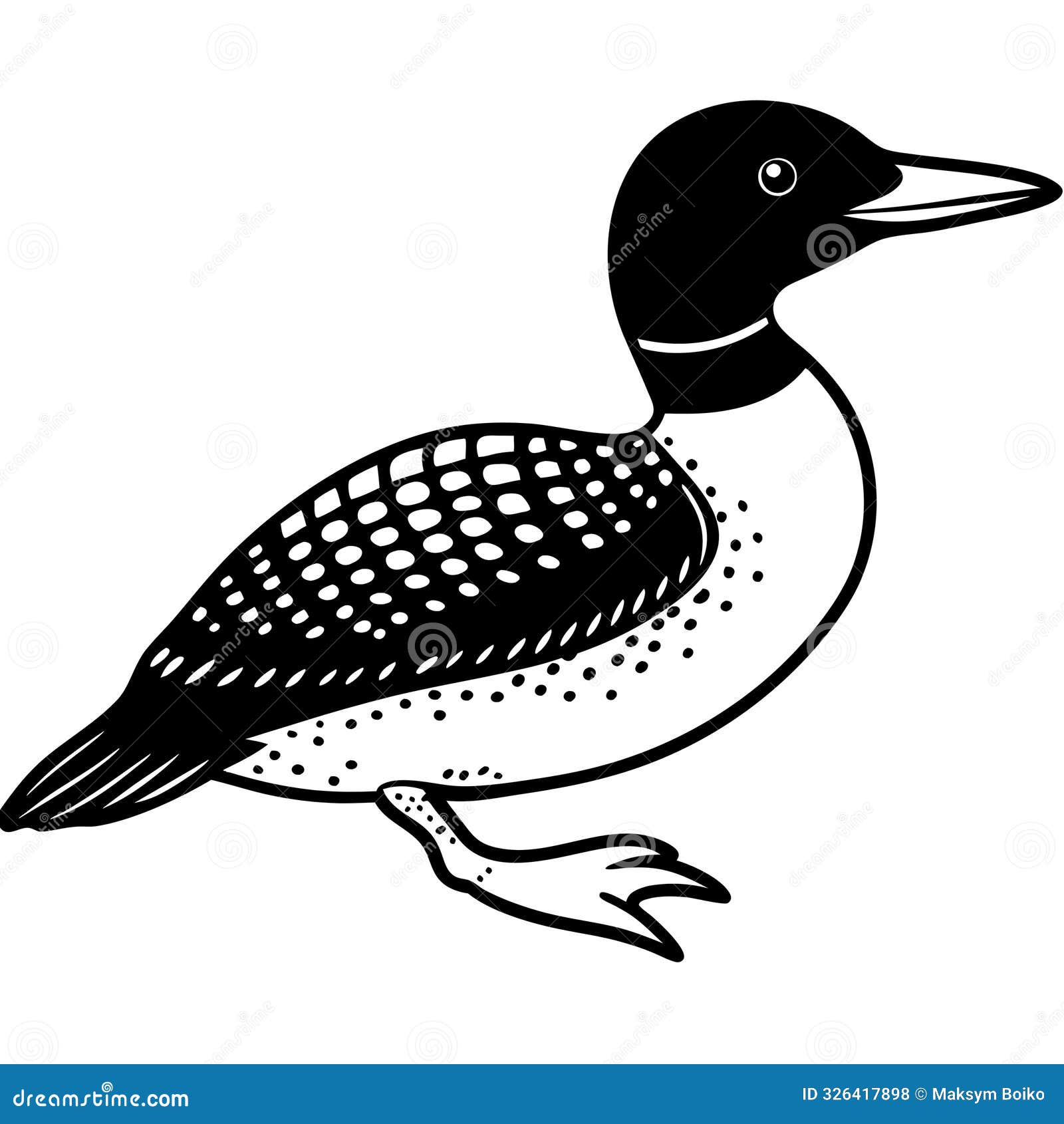 Common Loon Bird Runs Icon Vector Stock Vector - Illustration of design ...