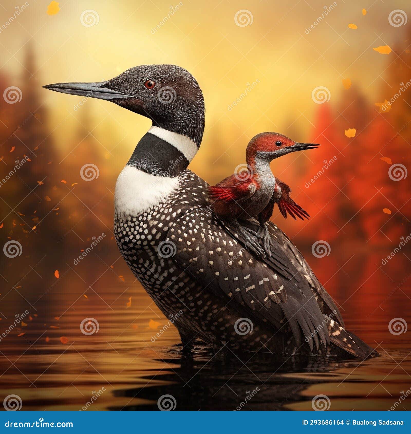 Common Loon Or Great Northern Diver Gavia Immer Swimming On A Lake On A ...