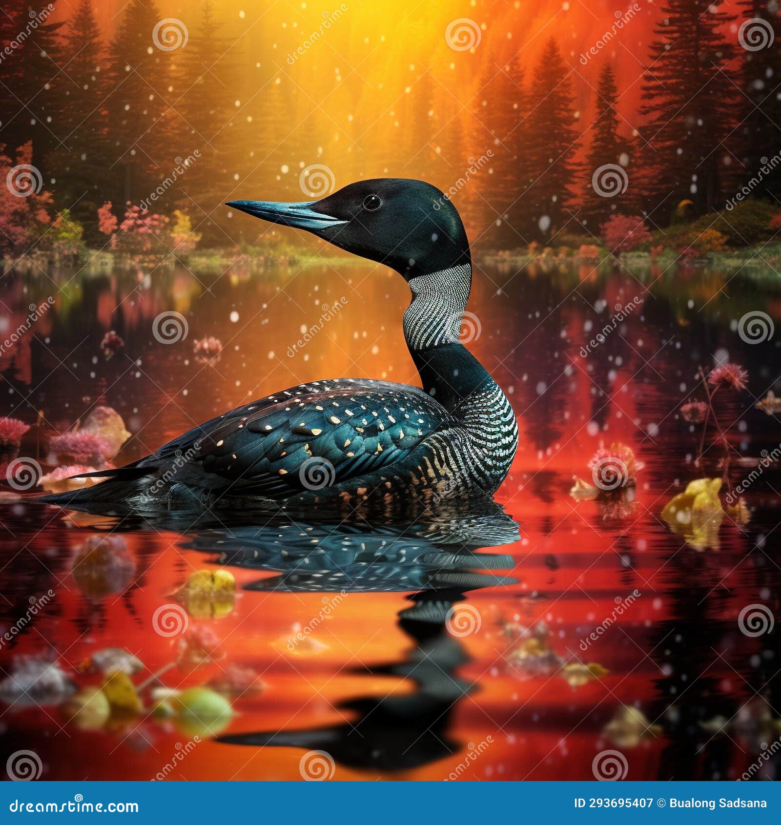 Ai Generated Illustration Wildlife Concept of Common Loon Stock ...