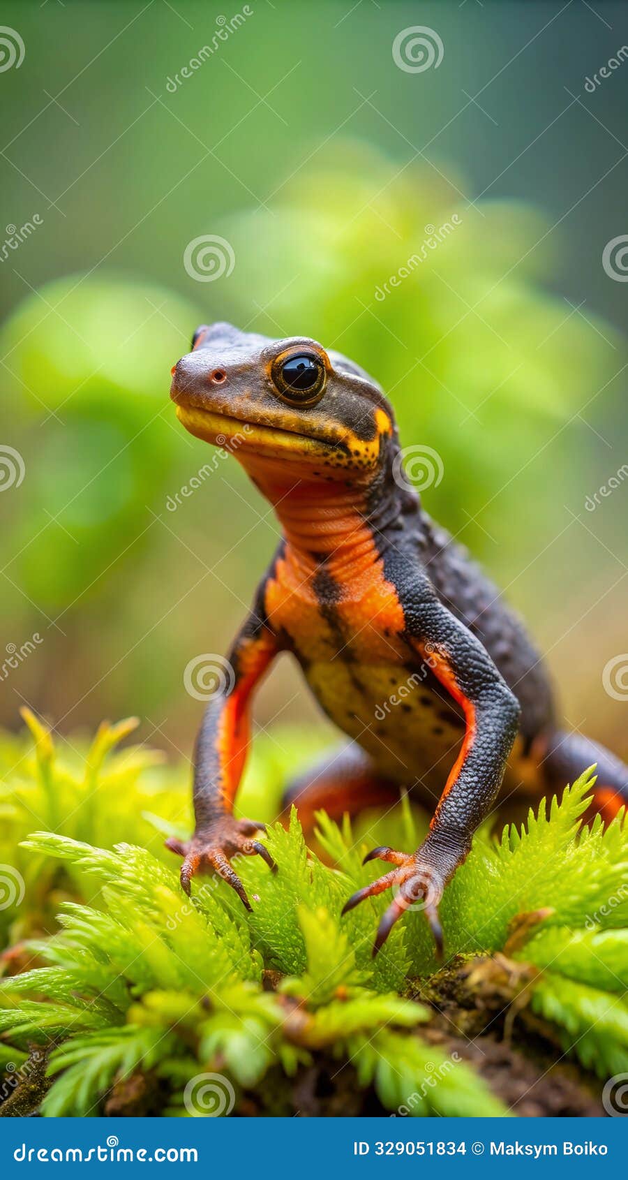 Common Newt Lizzard Stands Forest Stock Illustration - Illustration of ...