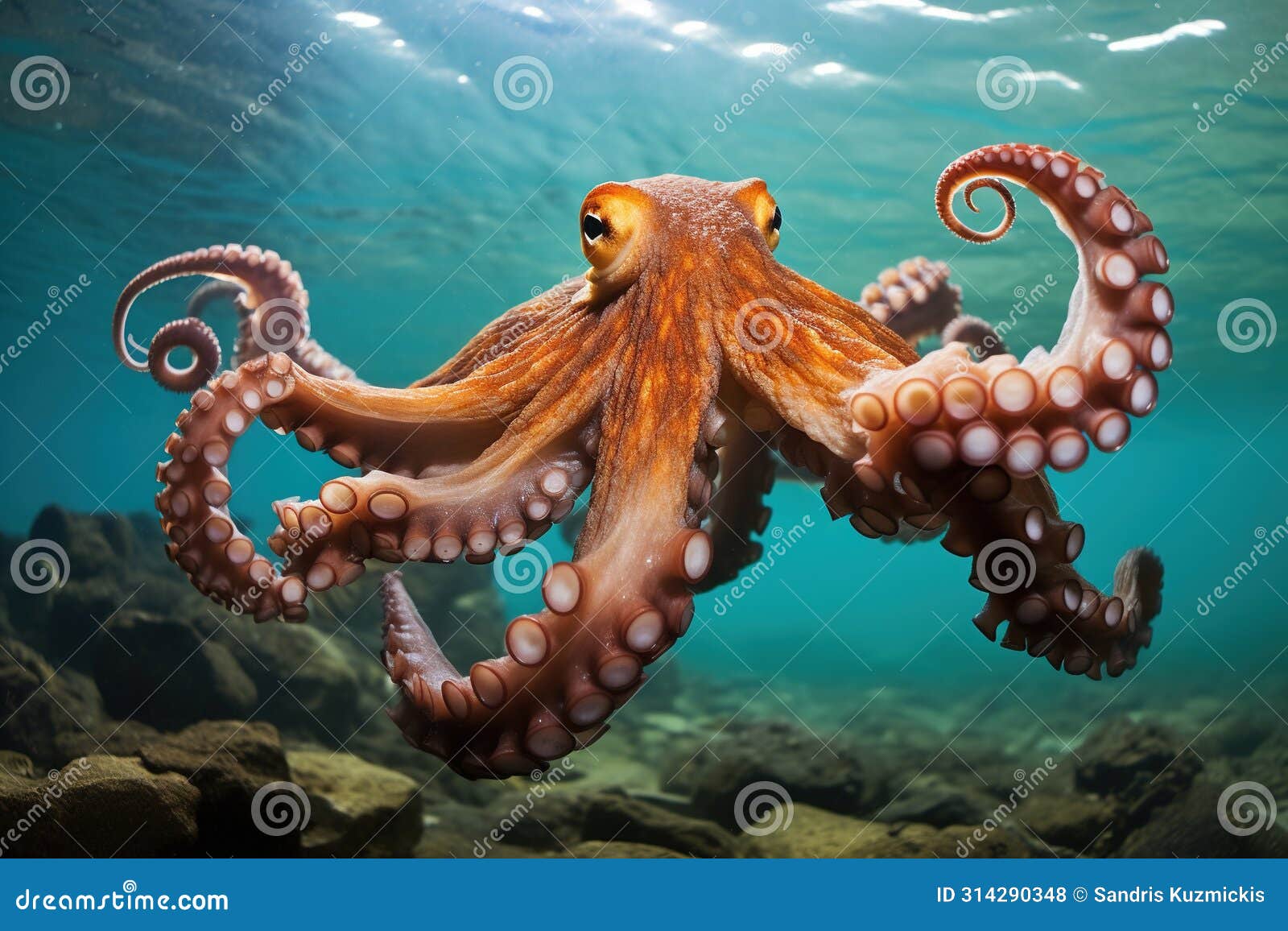 Common Octopus in Water. Wildlife Animal. Generative AI. Stock ...