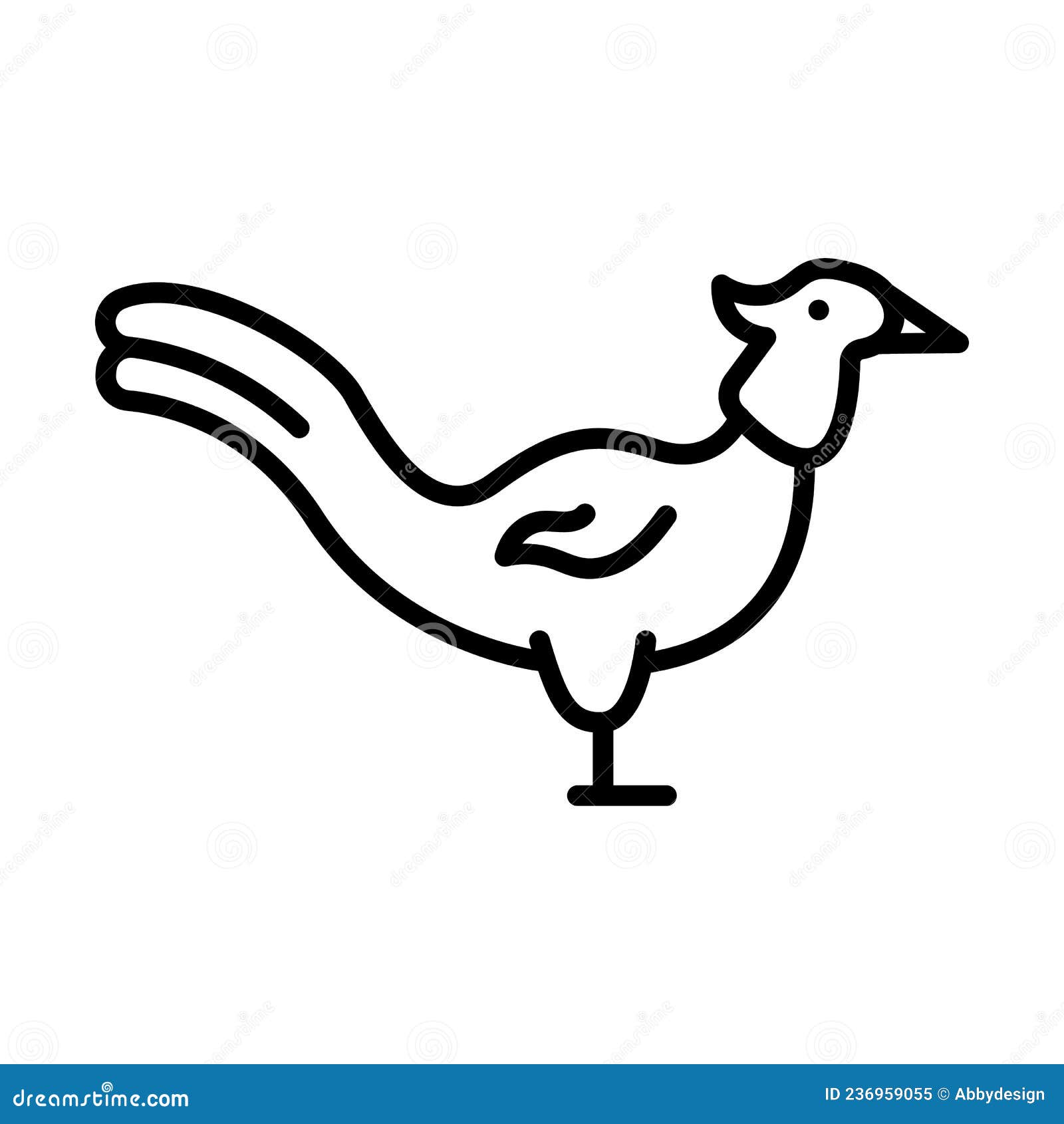 Common Pheasant Outline Icon Animal Vector Stock Vector - Illustration ...