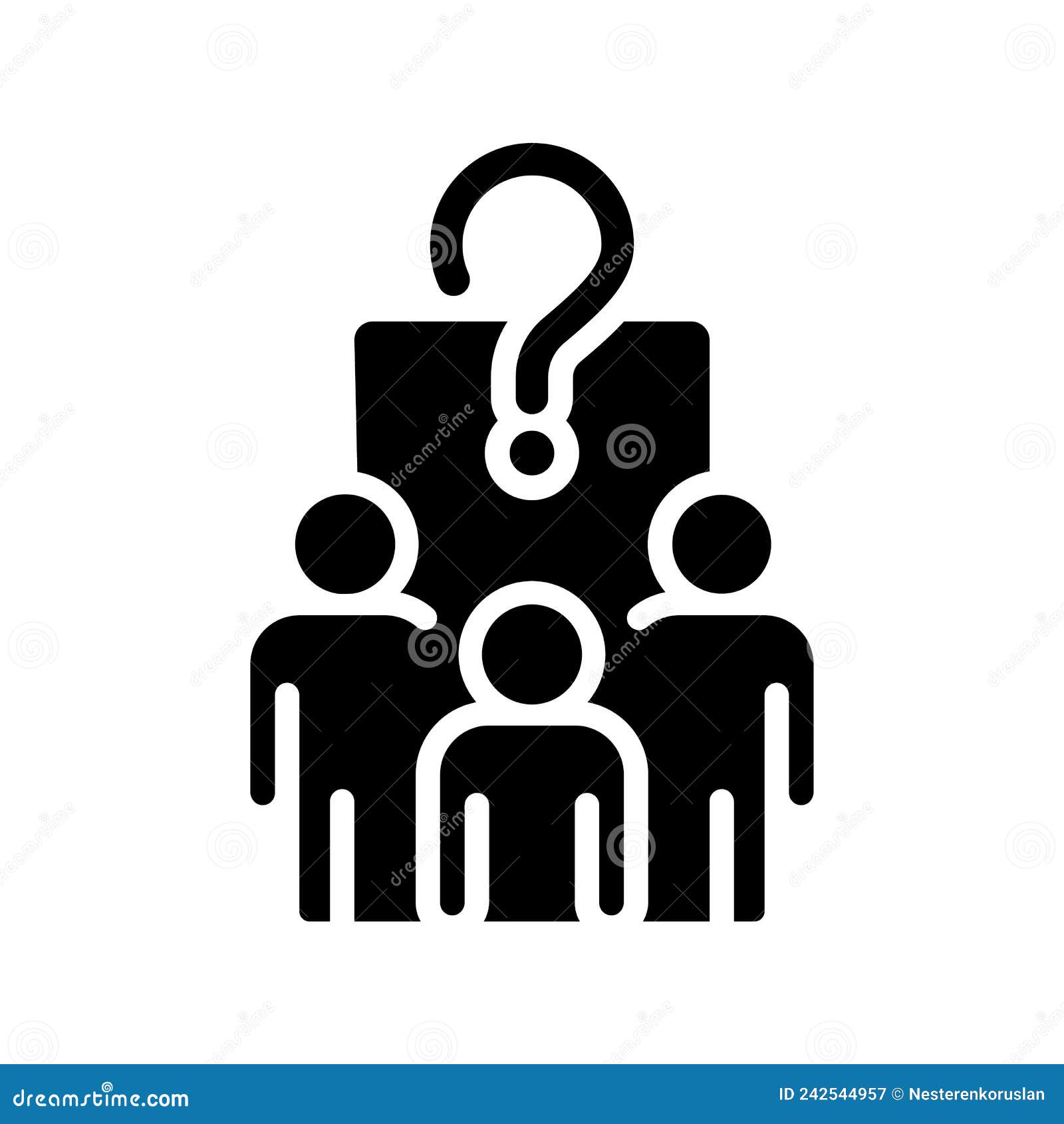 Common Question Black Glyph Icon Stock Vector - Illustration of black ...