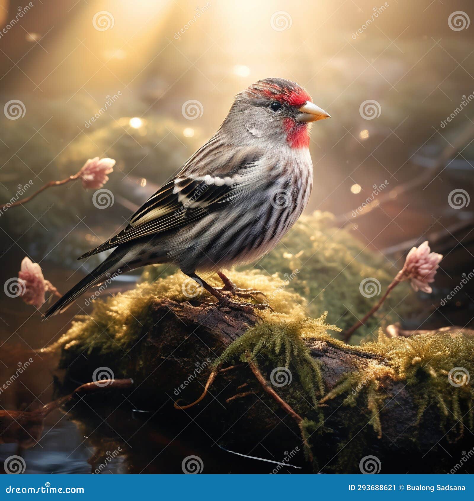 Ai Generated Illustration Wildlife Concept of Common Redpoll Stock ...