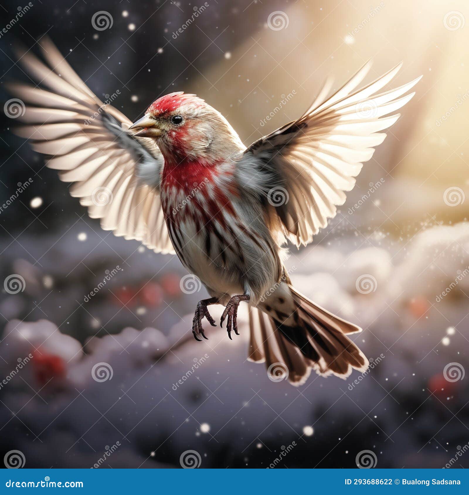Ai Generated Illustration Wildlife Concept Of Common Redpoll ...
