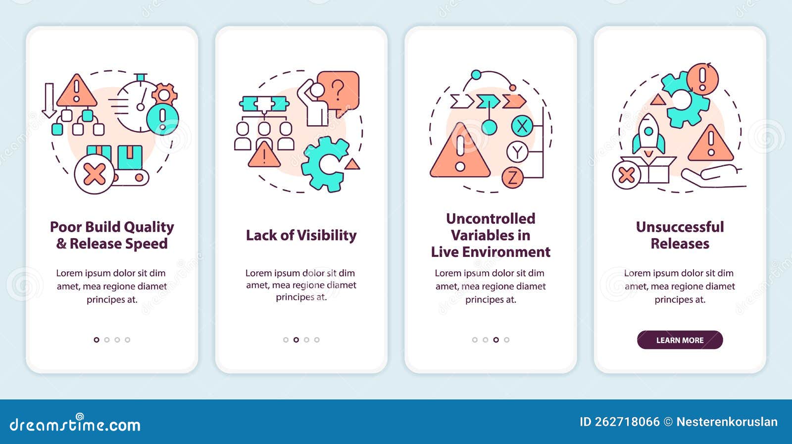 Common Release Management Challenges Onboarding Mobile App Screen Stock ...