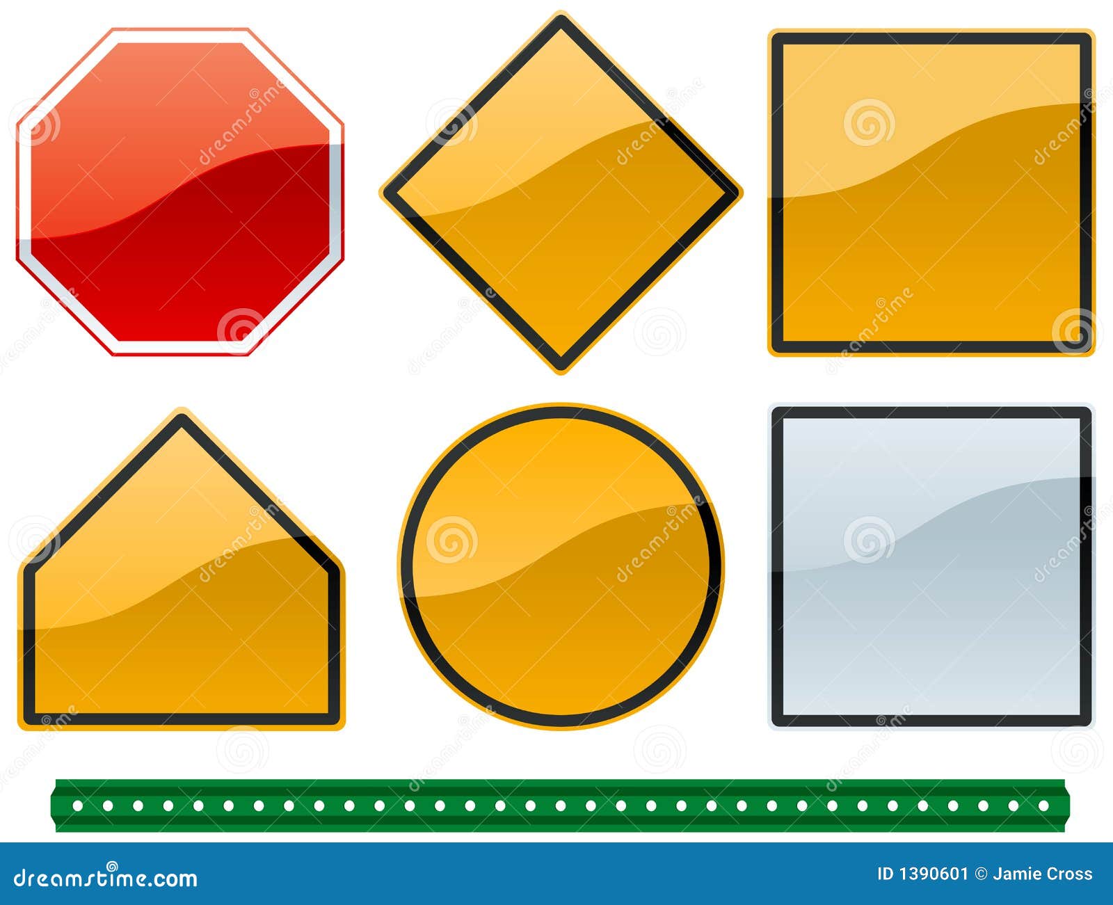 Common road signs 1 stock illustration. Illustration of pole - 1390601