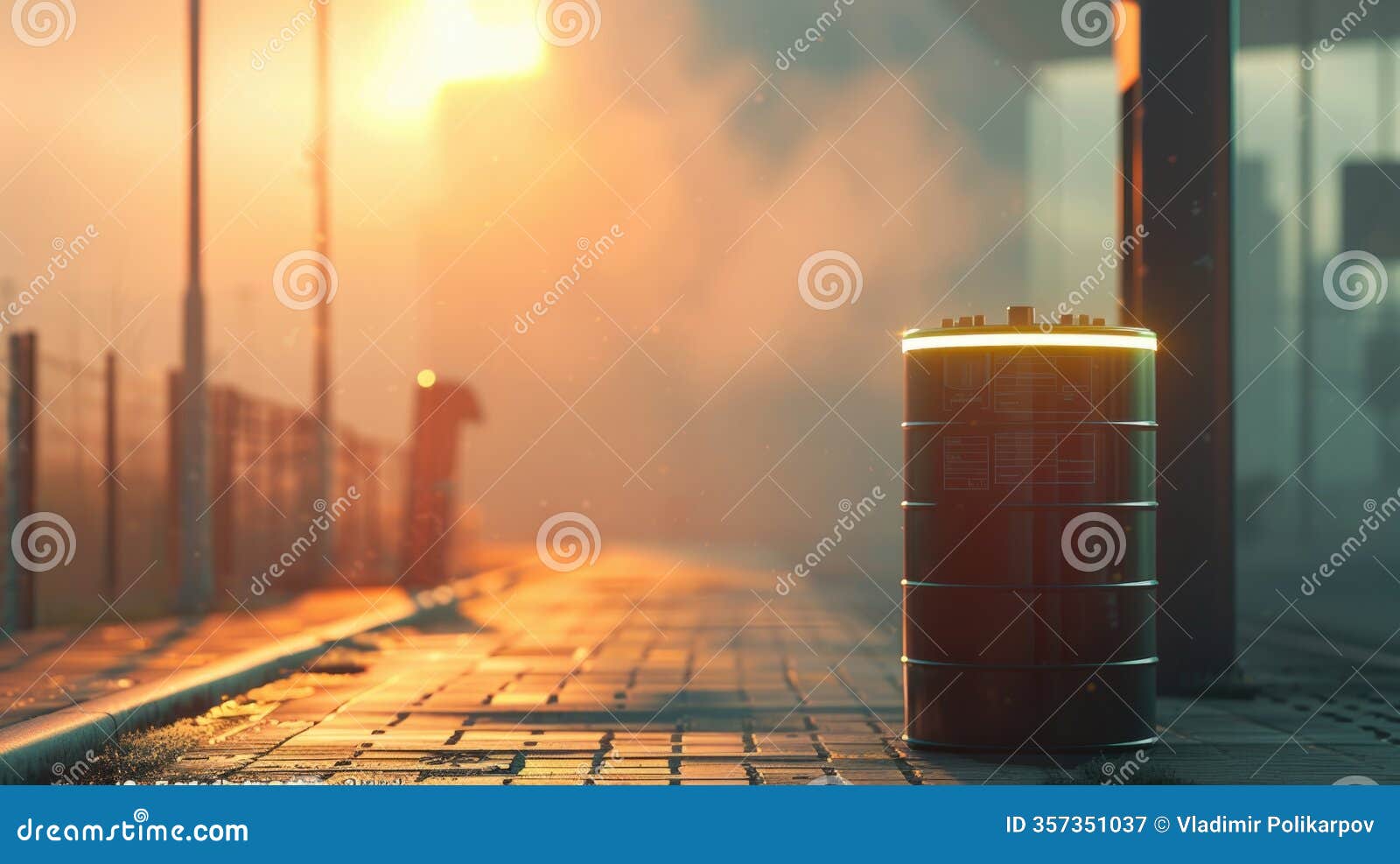 A Common Roadside Waste Bin Sitting by the Side of a Road, Waiting for ...