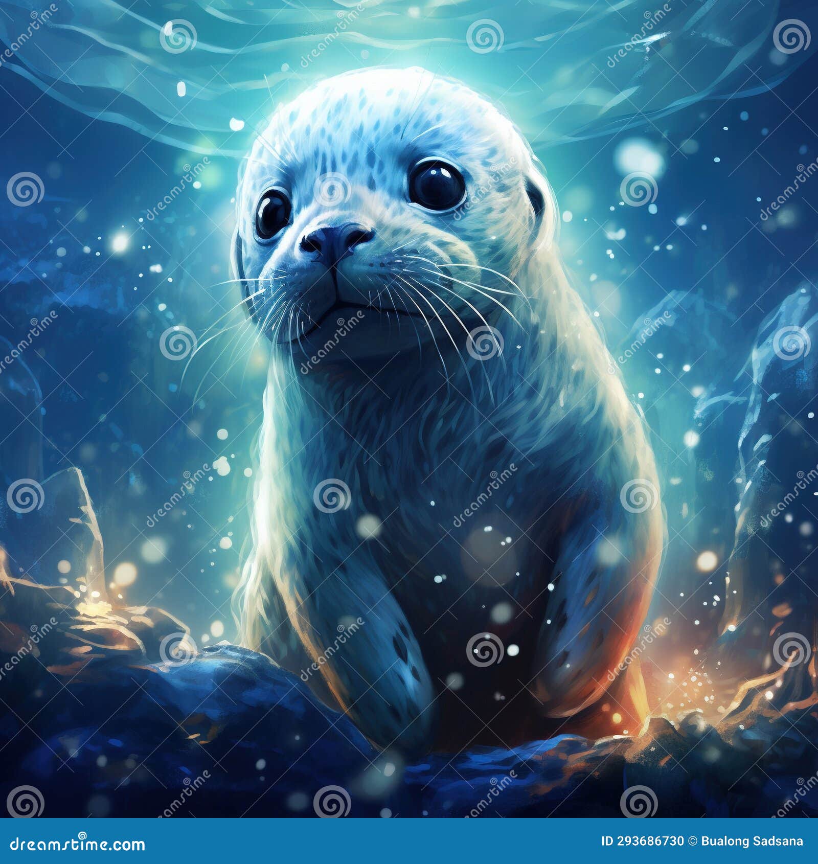 Common seal isolated stock illustration. Illustration of carnivore ...