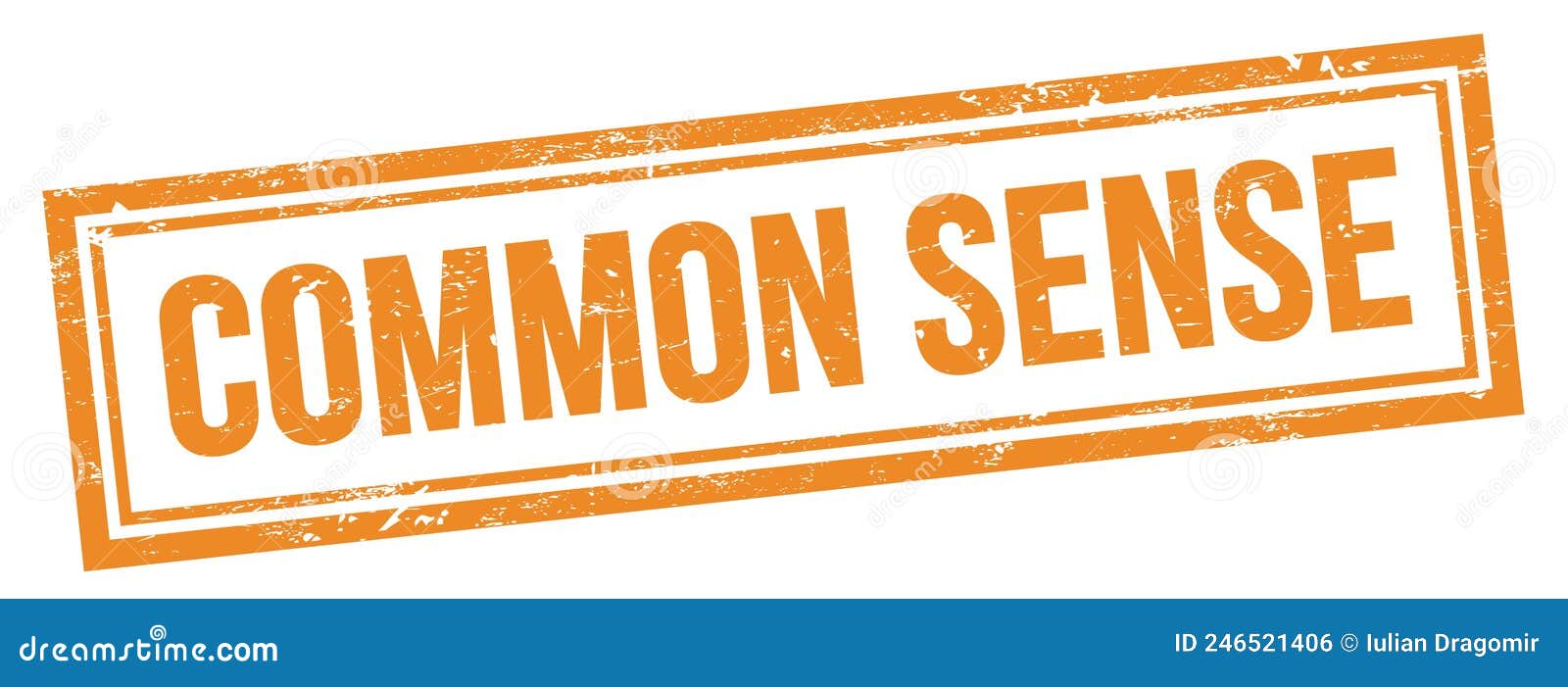 COMMON SENSE Text on Orange Grungy Vintage Stamp Stock Illustration ...