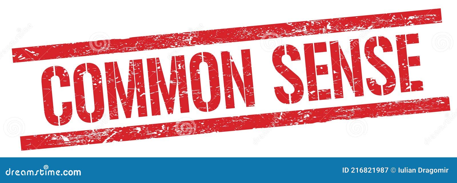 COMMON SENSE Text on Red Grungy Rectangle Stamp Stock Illustration ...