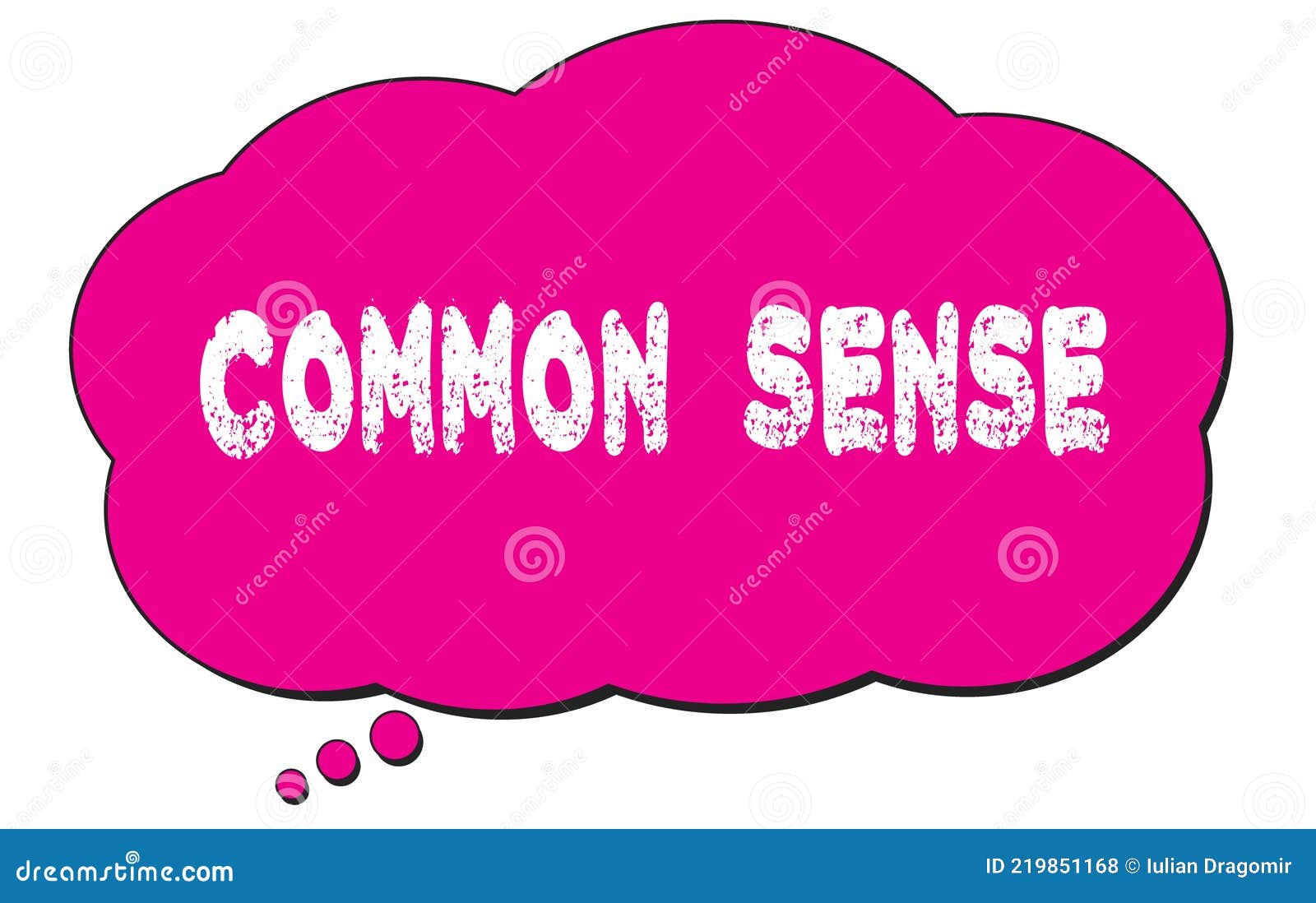 COMMON SENSE Text Written on a Pink Thought Bubble Stock Illustration ...