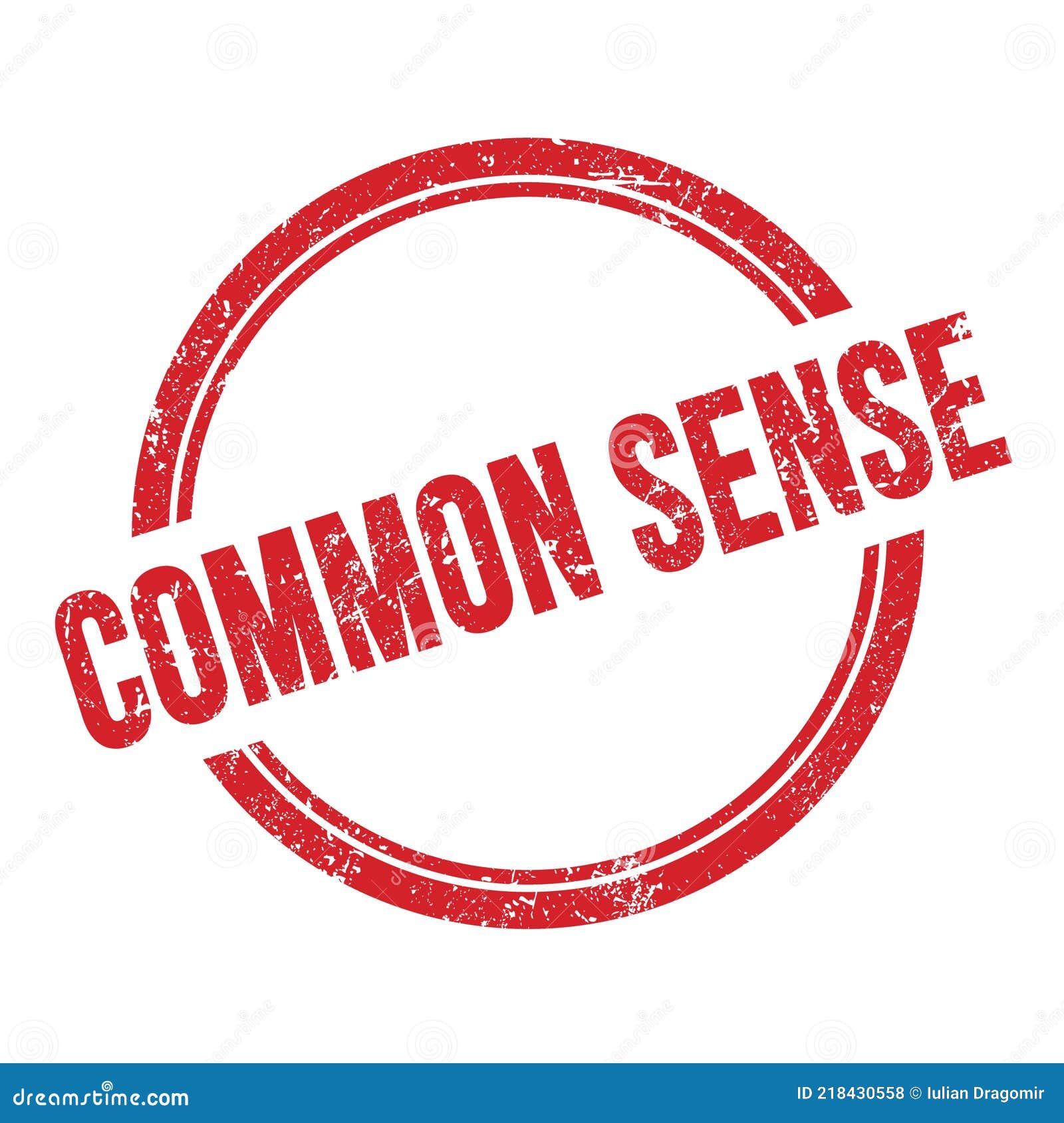 COMMON SENSE Text Written on Red Grungy Round Stamp Stock Illustration ...