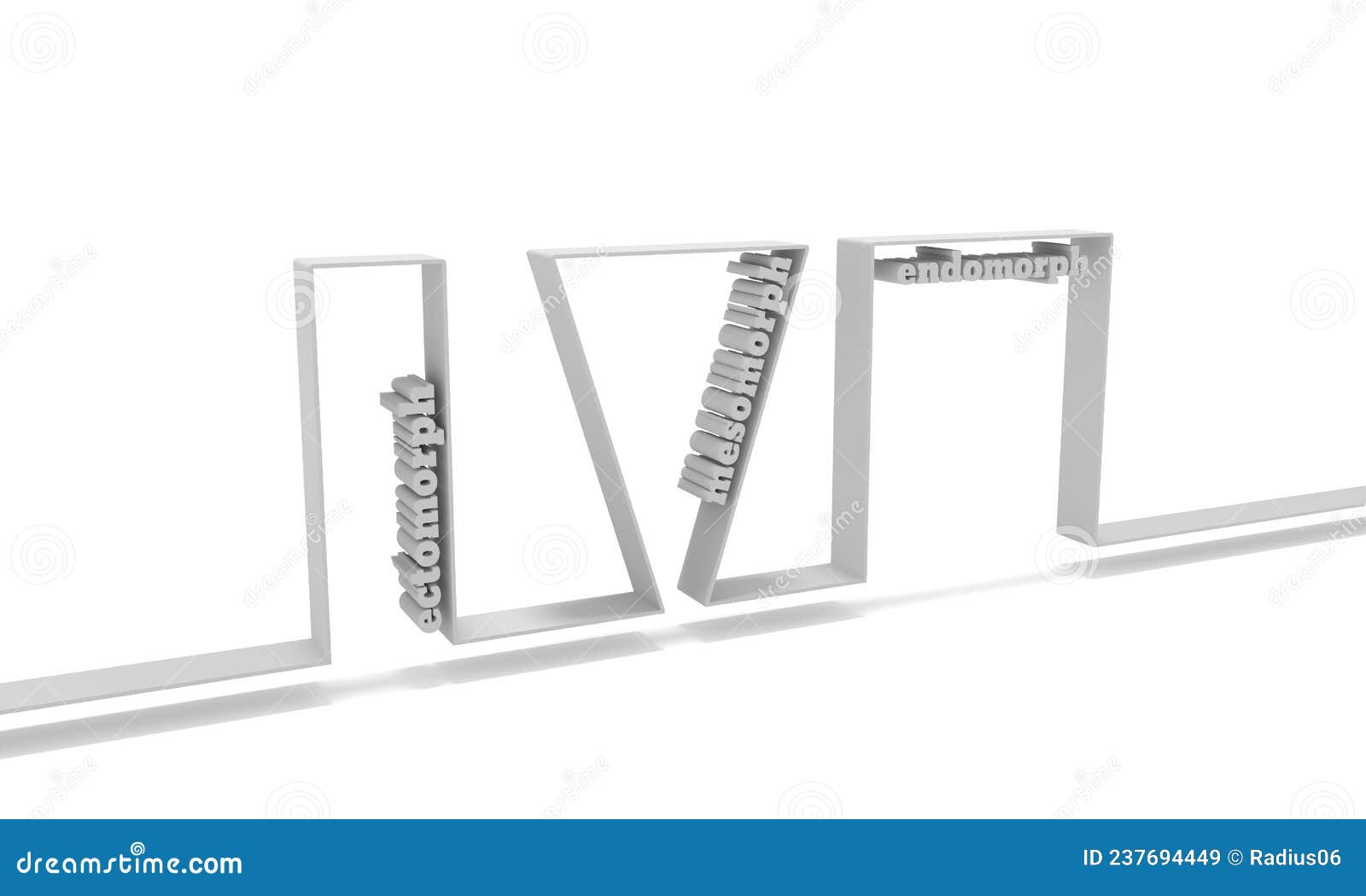 Body Types Icons Set. Ectomorph, Mesomorph and Endomorph. Stock ...