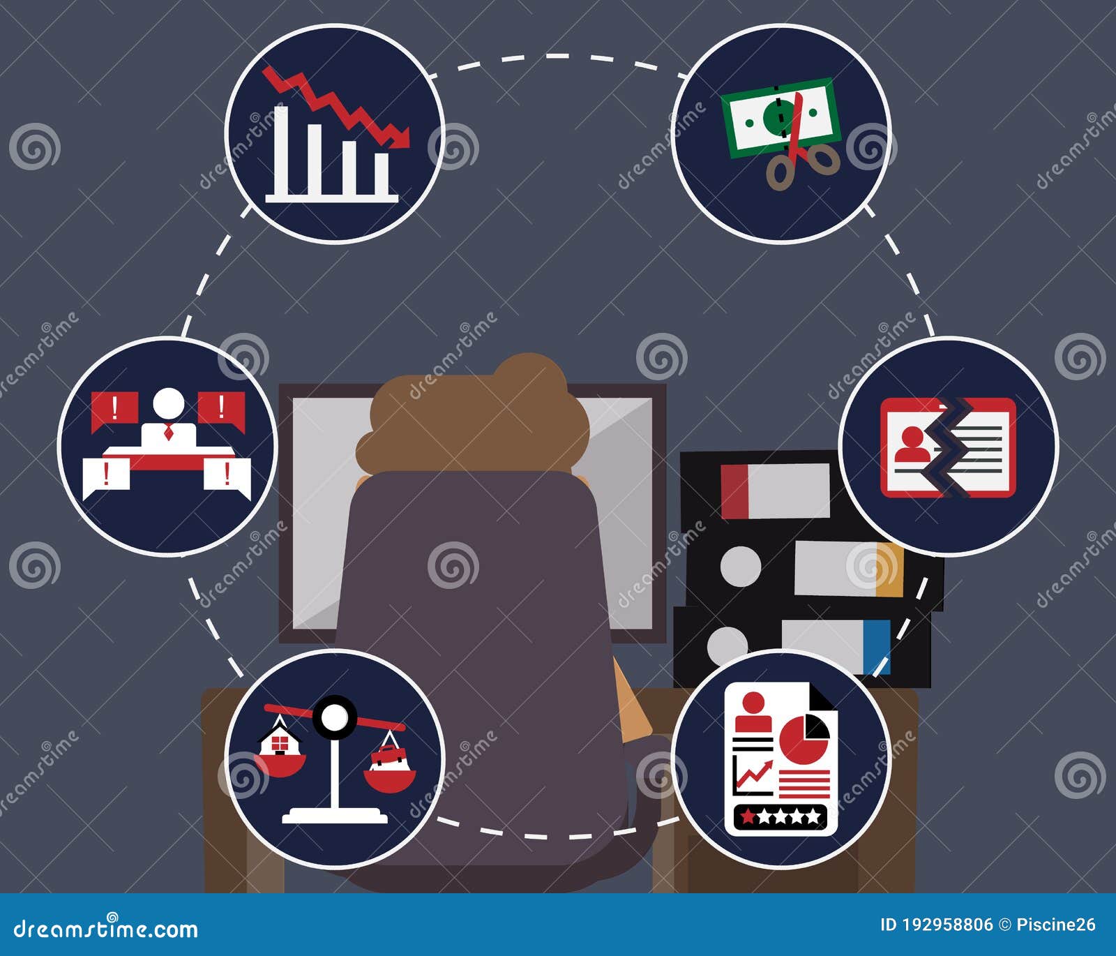 Common Stress at Work Vector Stock Vector - Illustration of evaluation ...