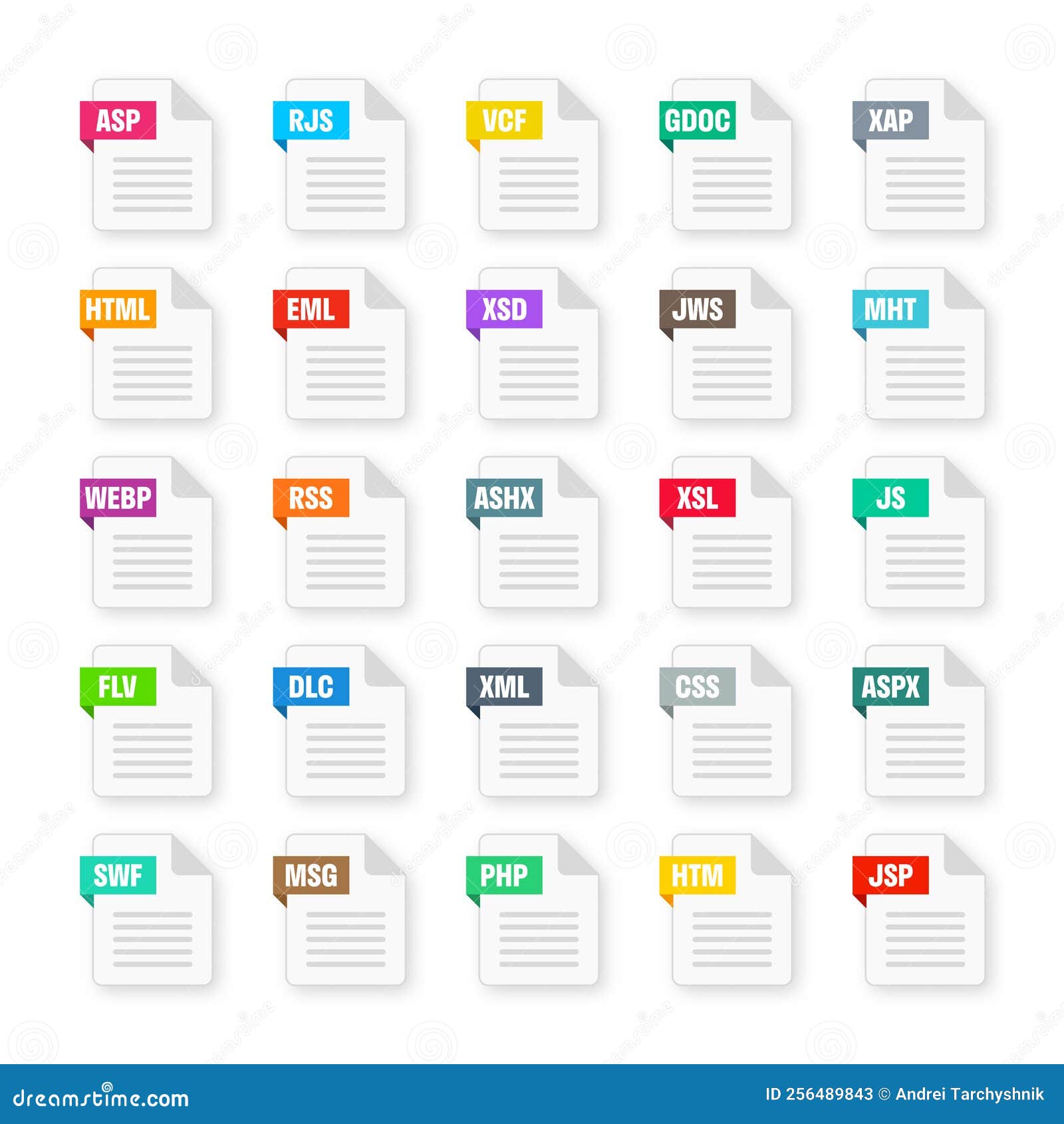 Common System File Formats Document Types And Extensions Flat Style